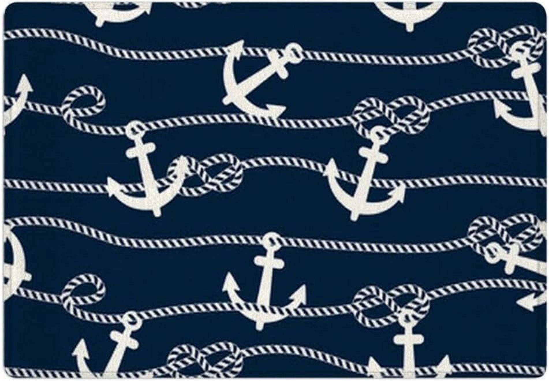 Nautical Bathroom Decor Anchor Bathroom Rug Bath Mat Natical Rope ...