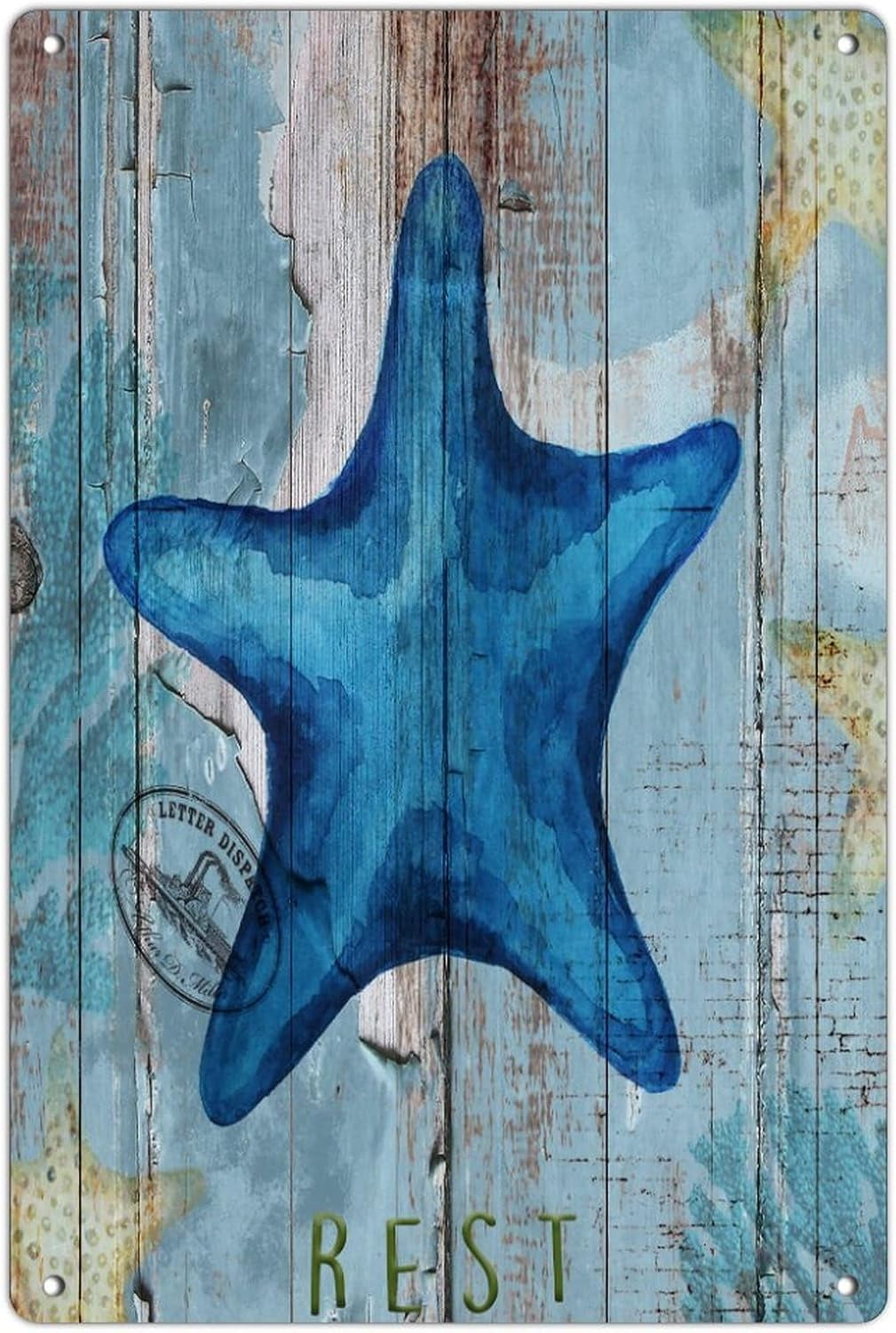 Nautical Beach Ocean Theme Starfish 8x12 Metal Signs Farmhouse Coffee ...