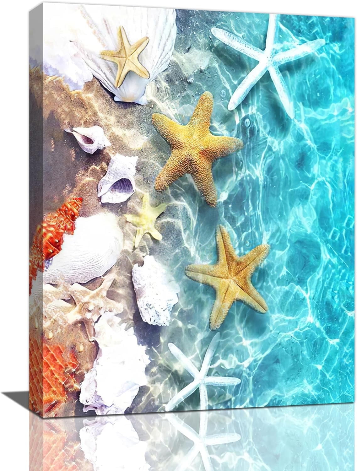 Nautical Beach Wall Art Ocean Starfish Seashell Pictures Wall Decor ...