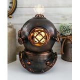 Nautical Black Steampunk Navy Diving Helmet Figurine With LED Night ...