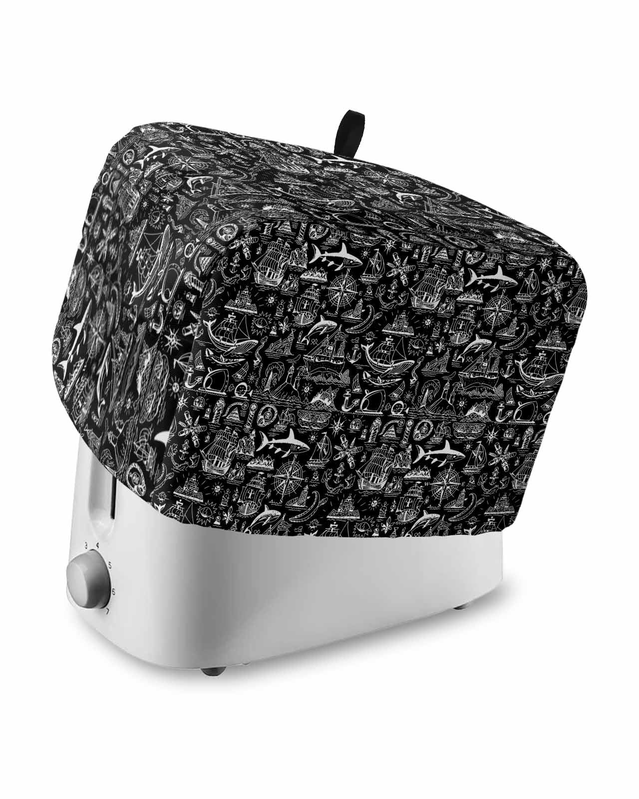 Nautical Black Toaster Cover 2 Slice, Small Kitchen Appliance Covers ...