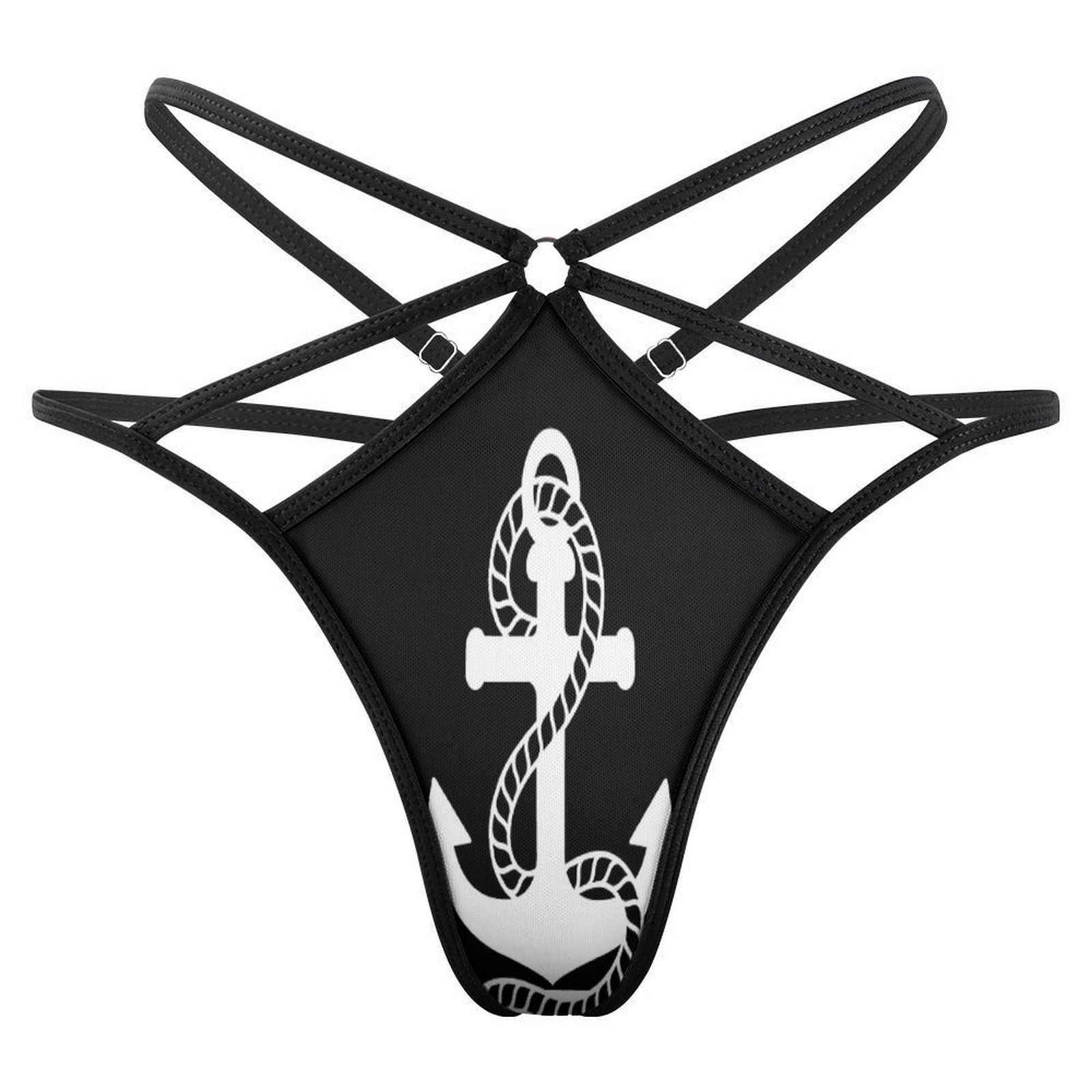 Nautical Black White Stripes And Black White Anchors Open Type Women's ...