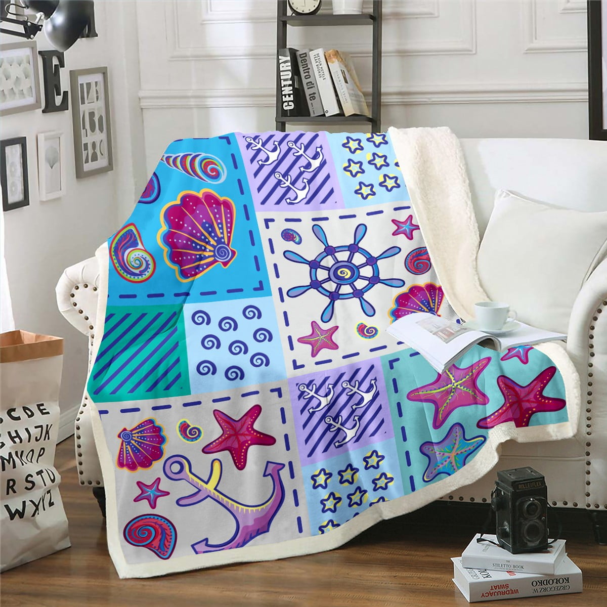 Nautical Blanket Boat Anchor 60"x80" Throw Blanket for Boys Kids Child ...