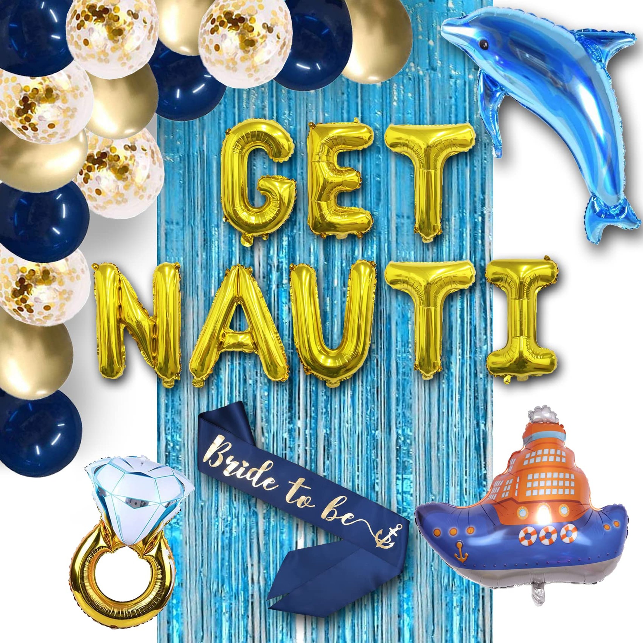 Nautical Bliss Bachelorette Decor Set - Celebrate with Get Nauti ...