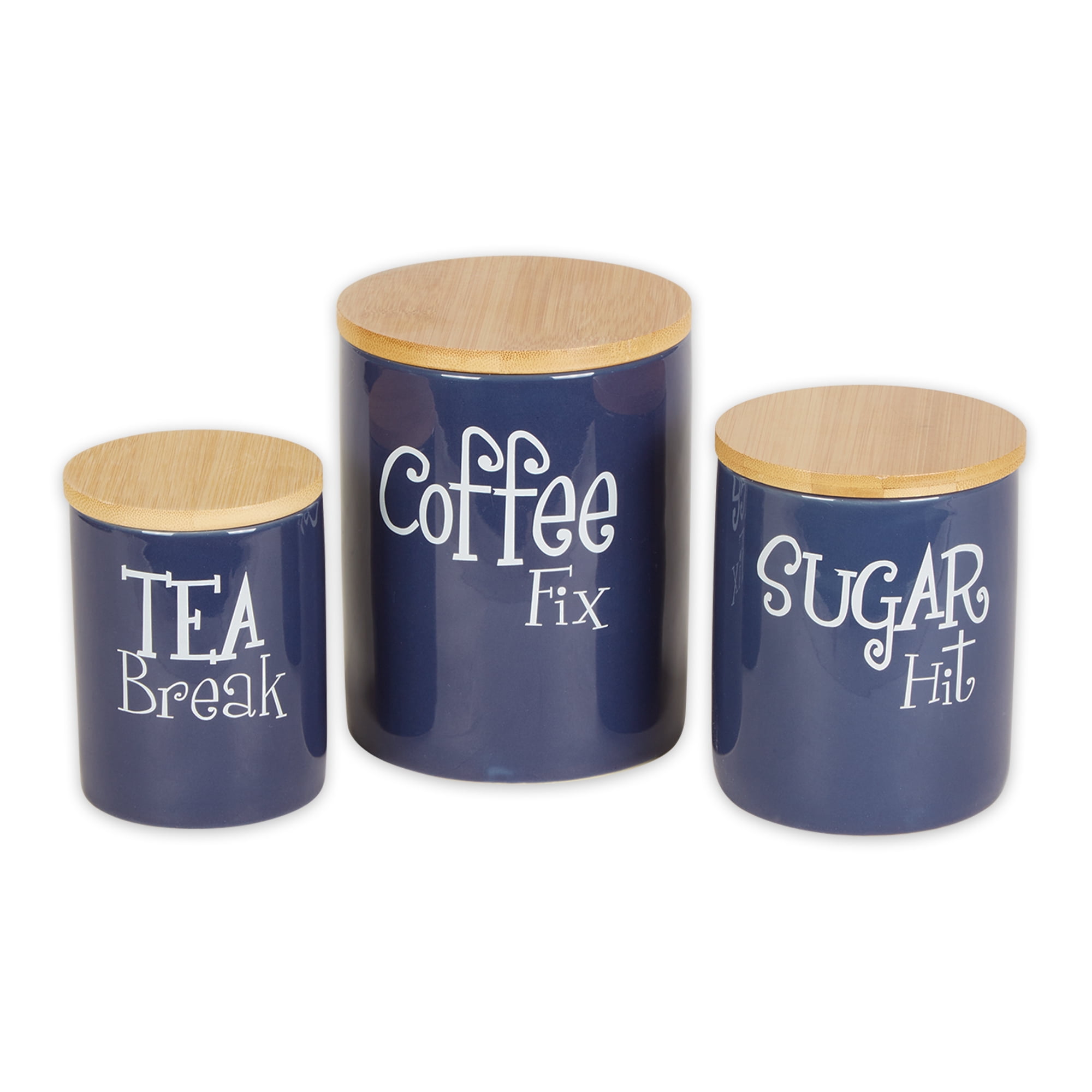 Nautical Blue Coffee, Sugar, Tea Ceramic Canister 3 Piece - Walmart.com