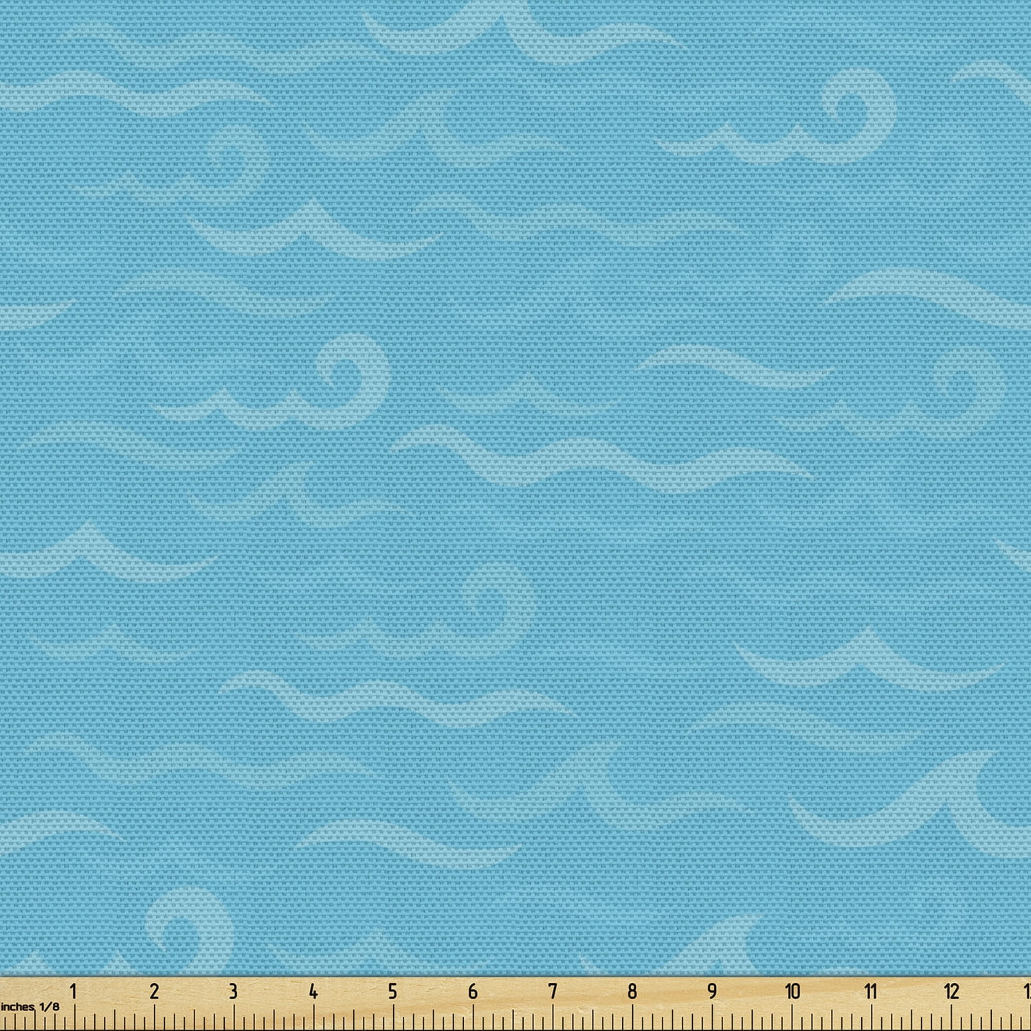 Ambesonne Nautical Blue Fabric by the Yard Upholstery, Simplistic Sea ...