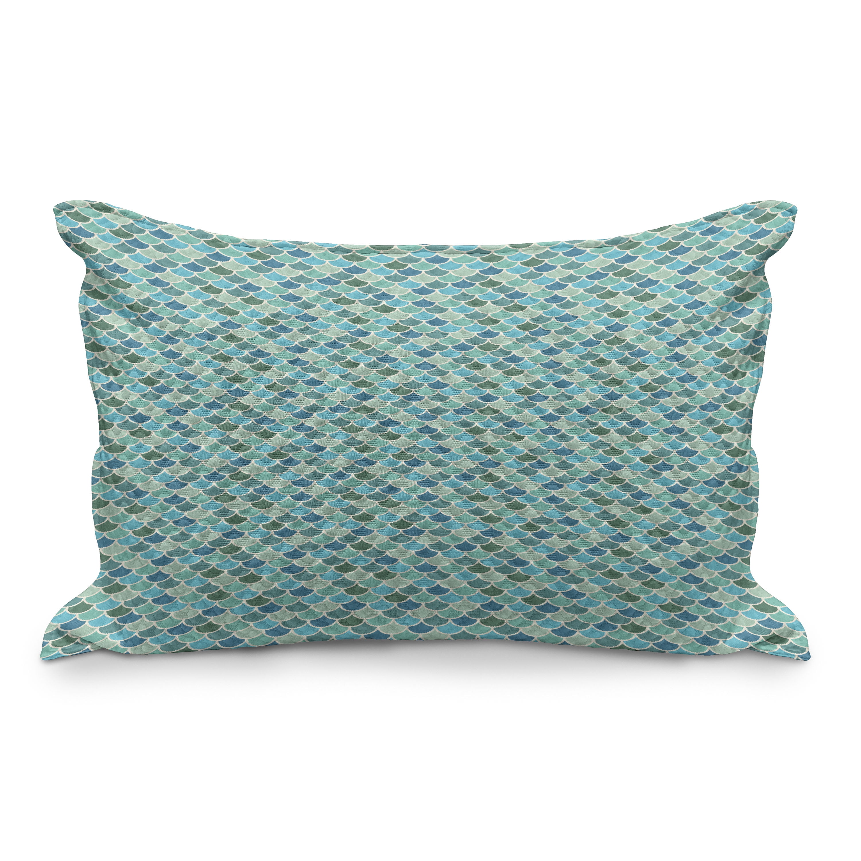 Nautical Blue Quilted Pillowcover, Mermaid Scale Inspired Pattern with ...