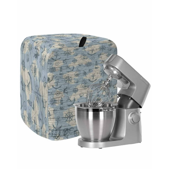 Nautical Blue Stand Mixer Dust Cover with Storage Pocket & Handles ...