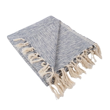 Farmhouse Plaid Throw 50x60" with 3" Fringe, Stone - Walmart.com