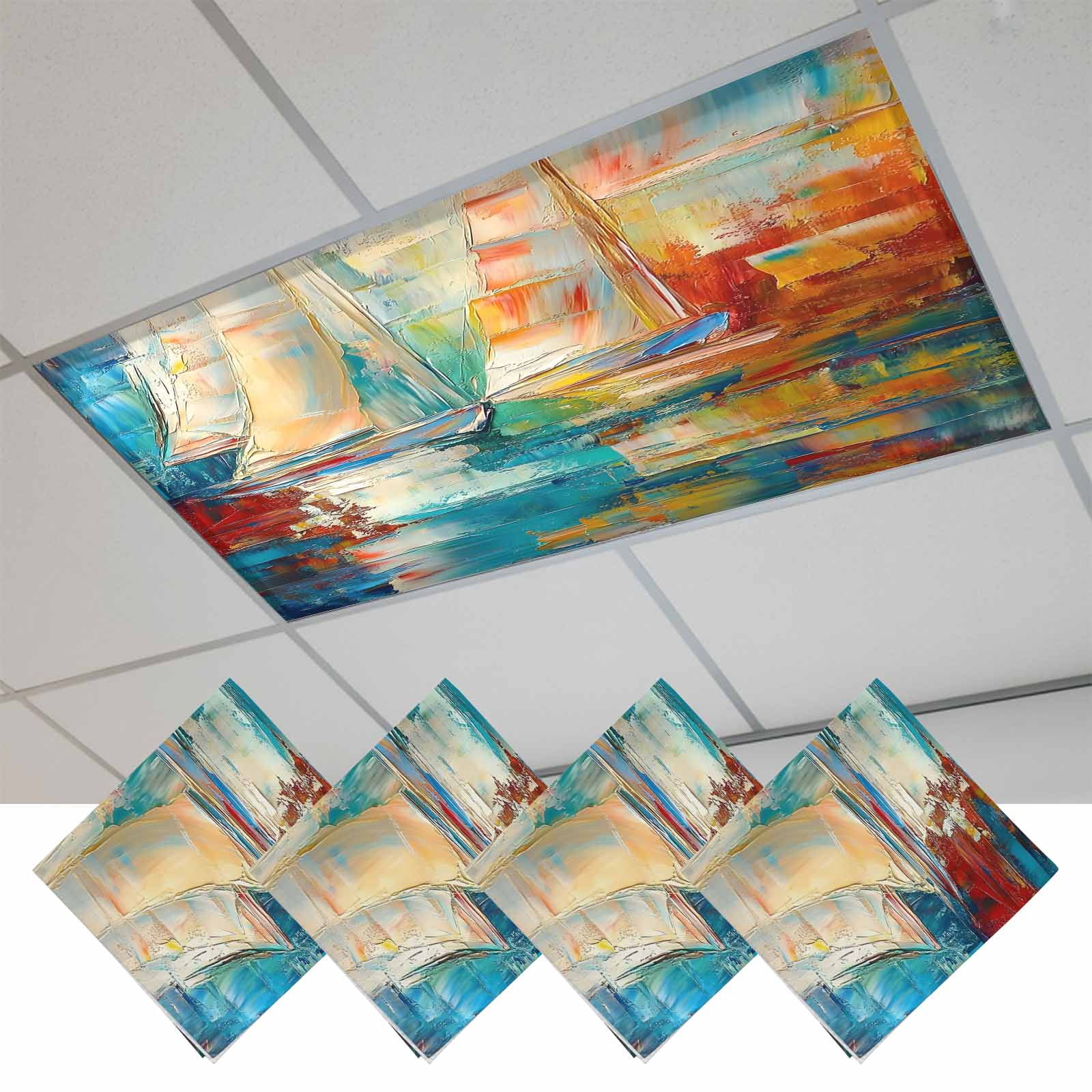 Nautical Boat Magnetic Fluorescent Light Covers for Ceiling Lights ...