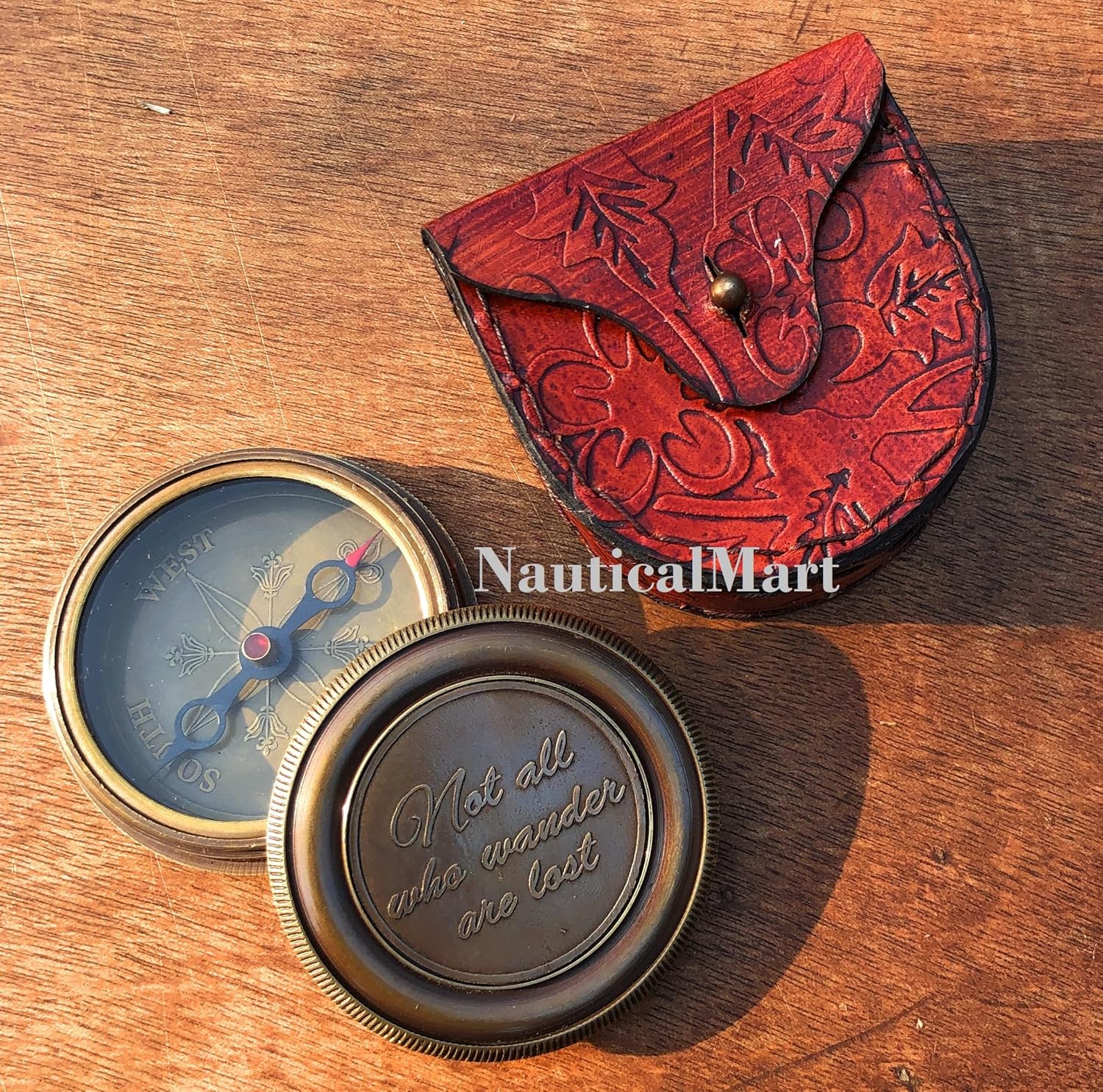 Nautical Brass Compass Engraved Pocket Compass Quote Not All Those Who ...