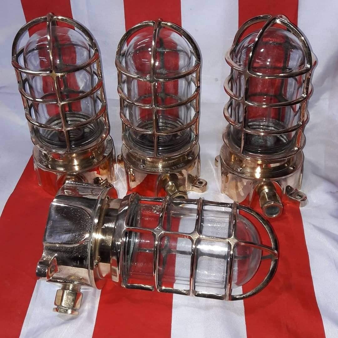 Nautical Brass Dock Marine Bulkhead Light set of 10 - Walmart.com