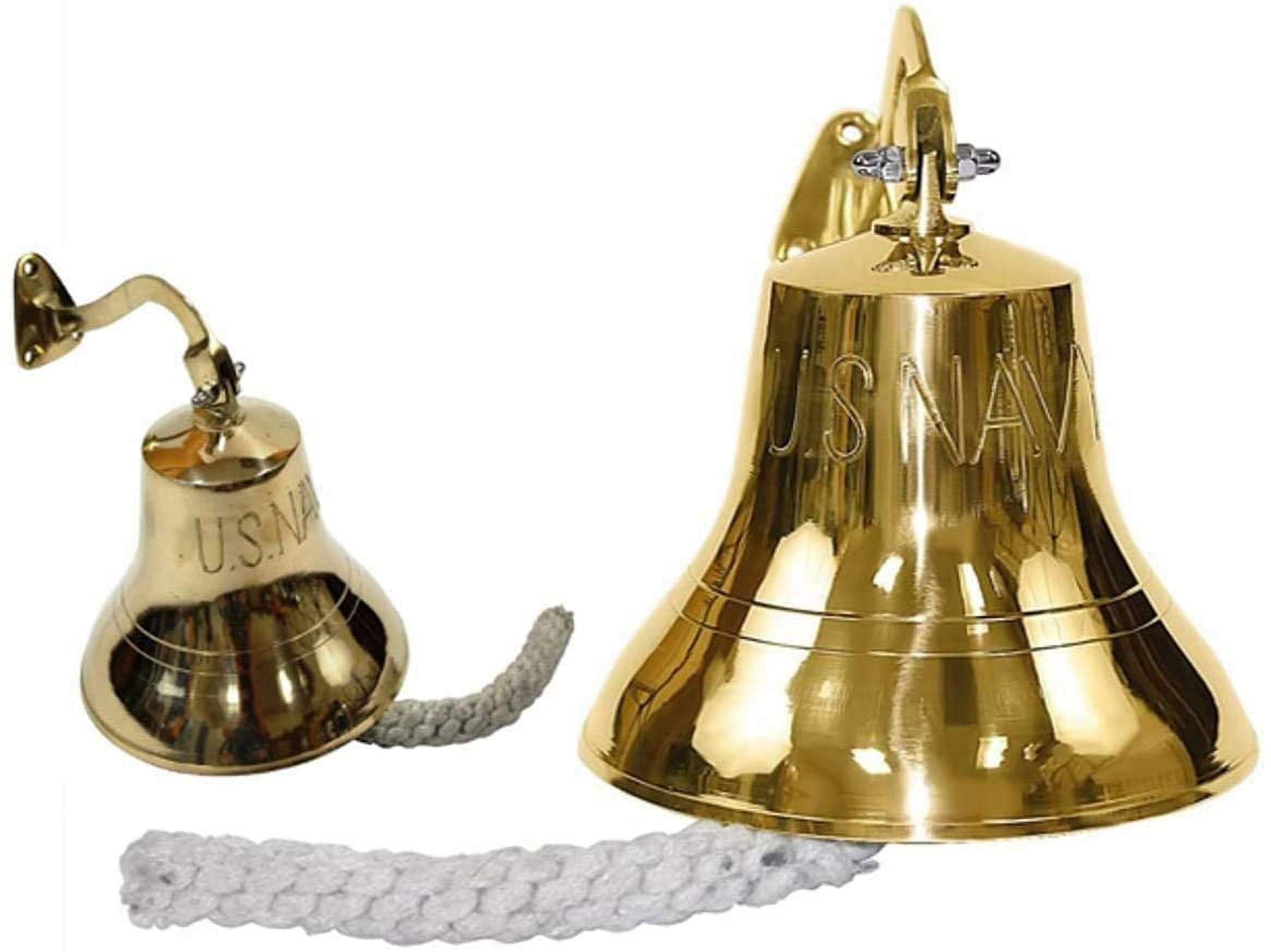 Nautical Brass Ship Bell Large 6inch / 180mm, Pub Bell, Wall Mountable ...