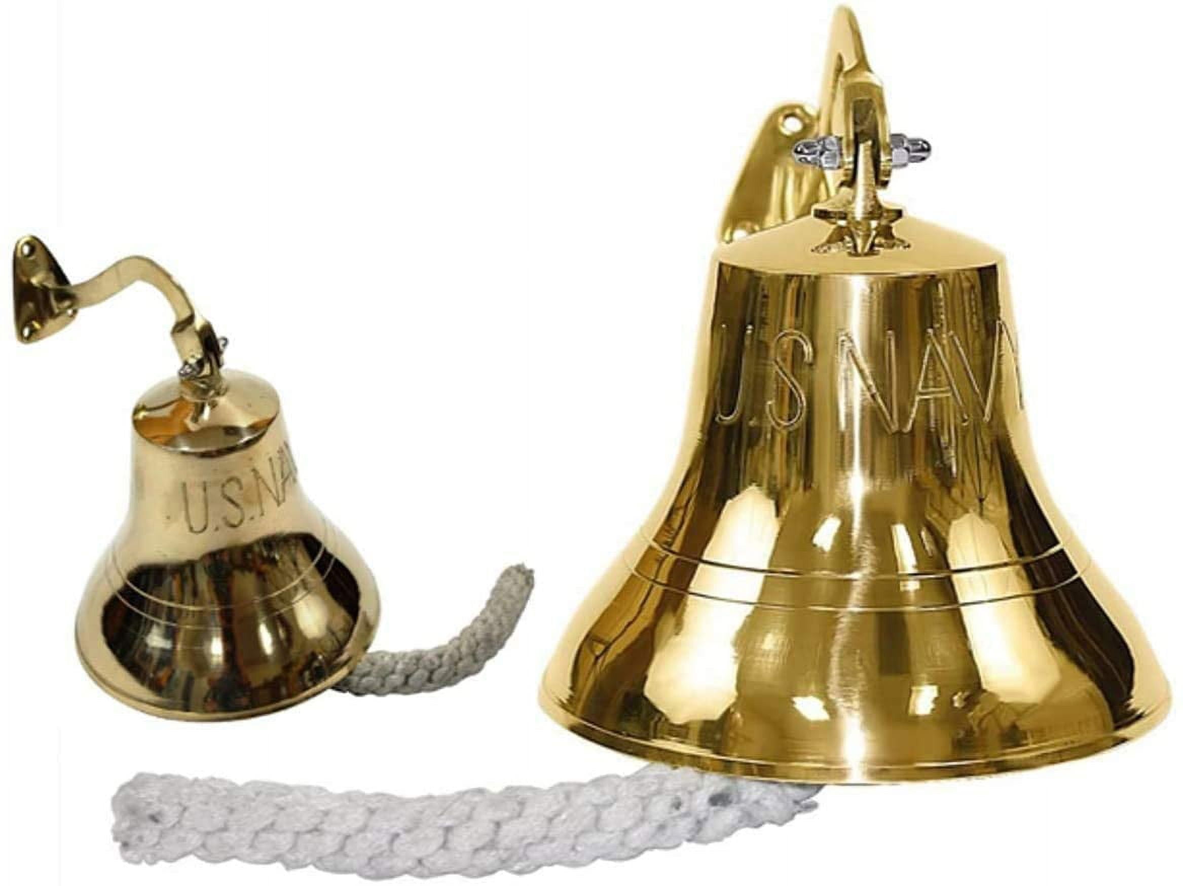Nautical Brass Ship Bell Large 7inch / 180mm, Pub Bell, Wall Mountable ...