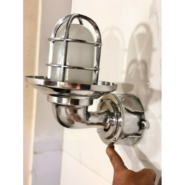 Nautical Bulkhead Wall Light Sconce Fixture With Junction Box Aluminum ...