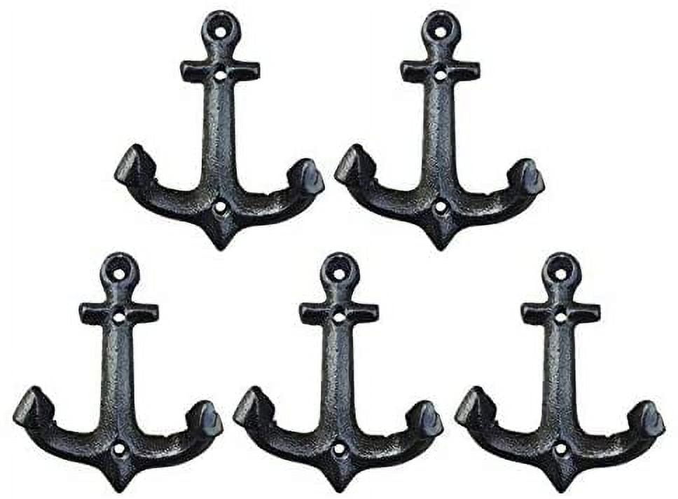 Nautical Cast Iron Ship Anchor Weathered Nautical Wall Hooks Coat Hook ...