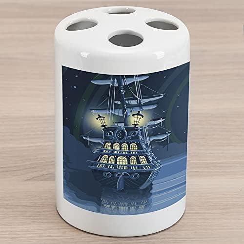 Nautical Ceramic Toothbrush Holder, Detailed Illustration Of Nocturnal ...