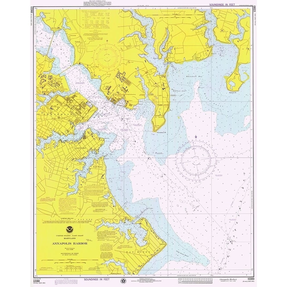 Nautical Chart - Annapolis Harbor ca. 1975 Poster Print by NOAA ...