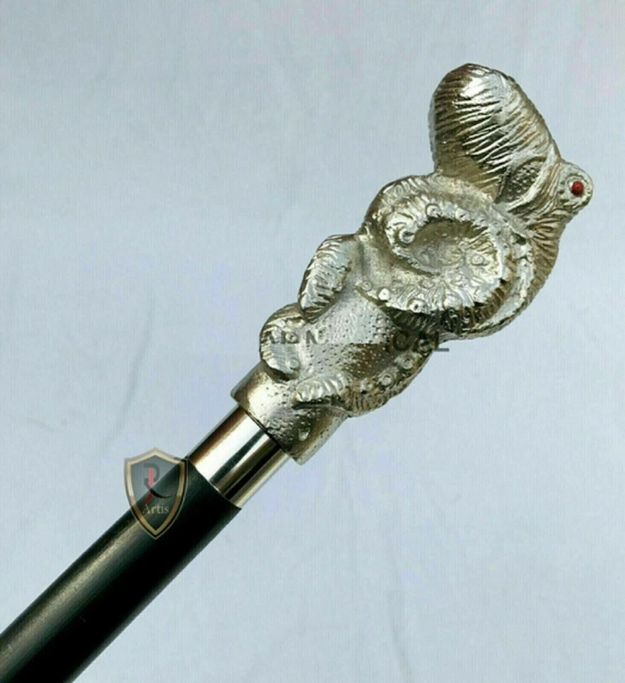 Nautical Chrome Silver Octopus Head Handle Victorian Wooden Walking ...