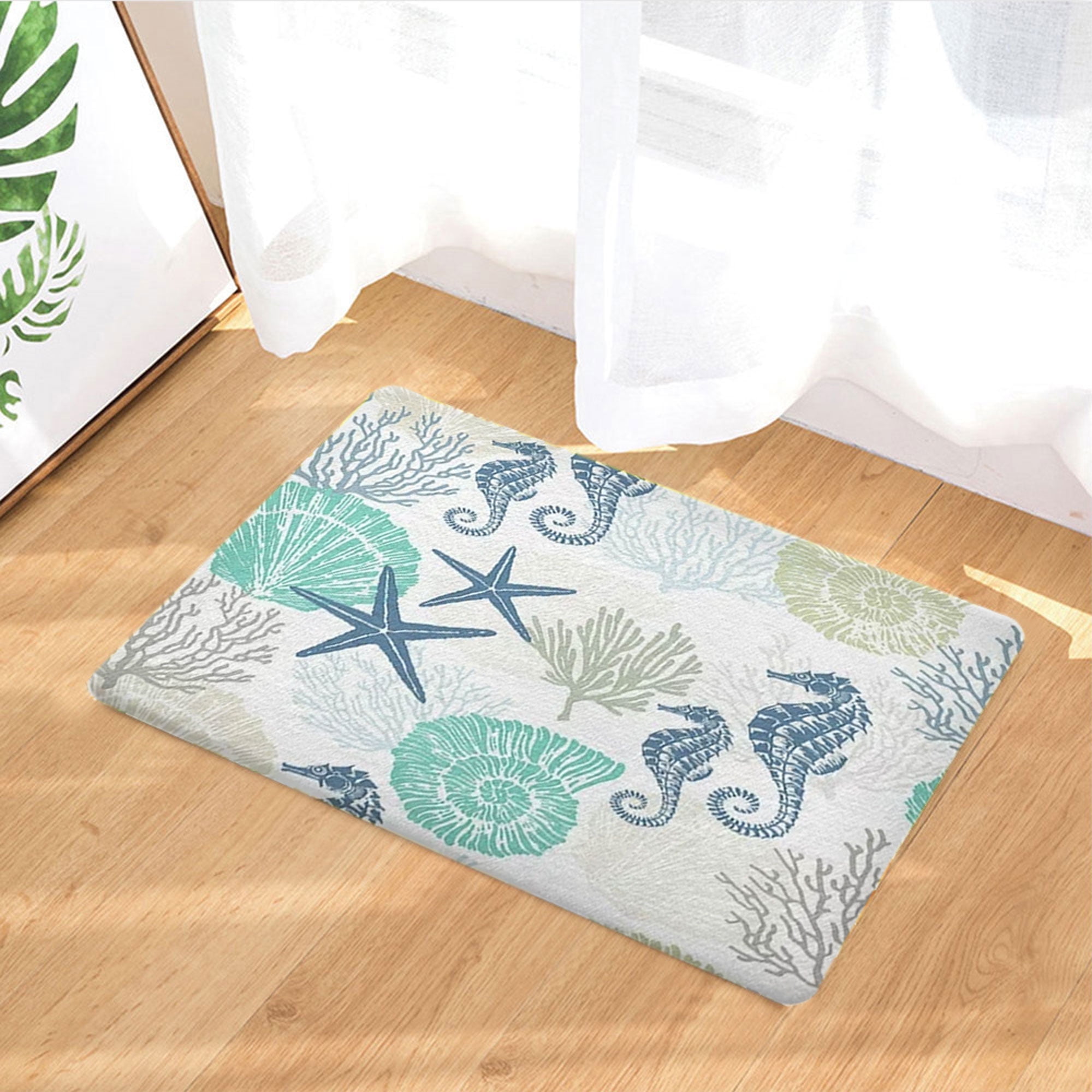 Drgilau Abstract Blue Flannel Bath Rug, 16'' x 24'', Non Slip - Walmart.com