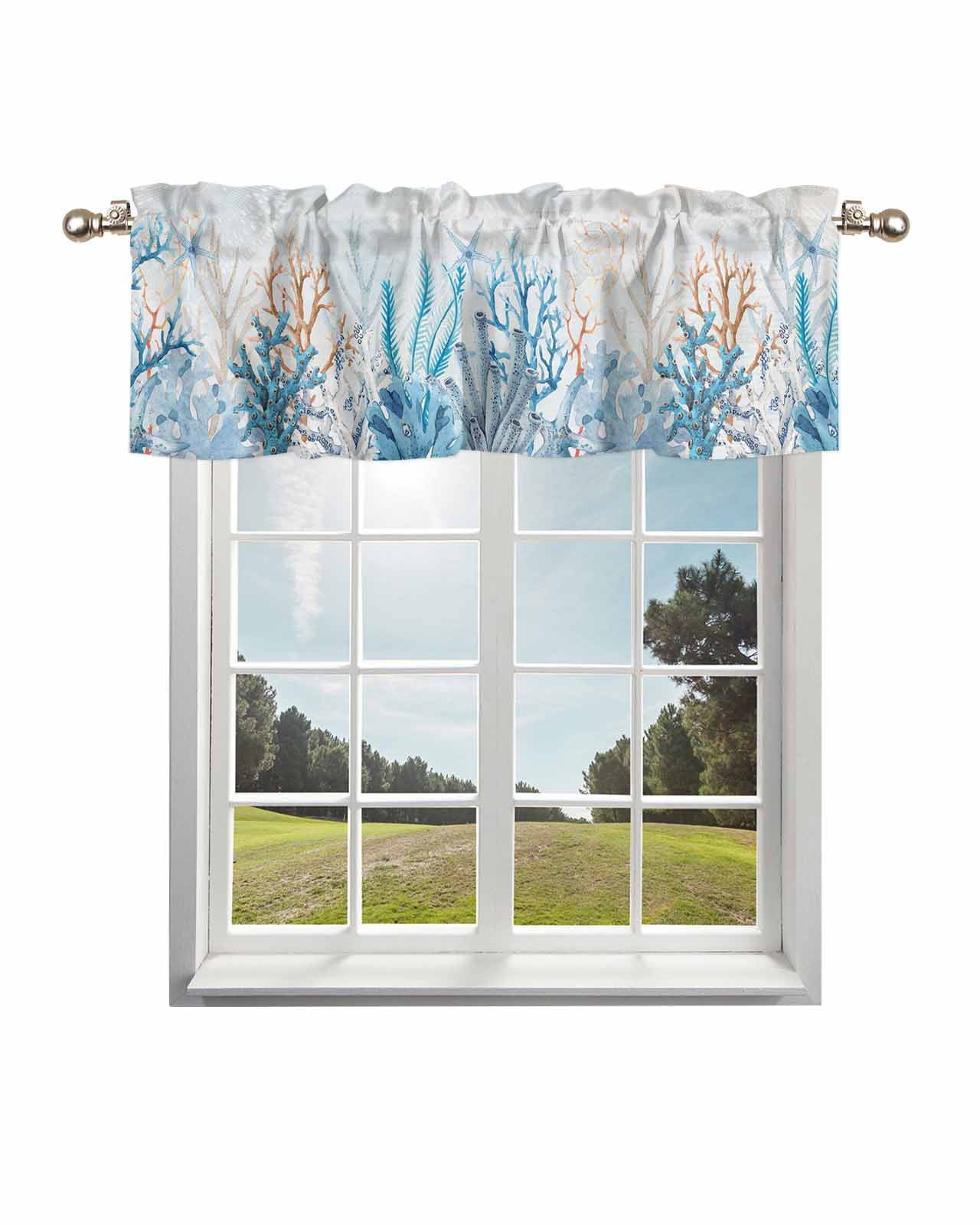 Nautical Coastal Curtain Valances for Window, Farmhouse Window Valance ...