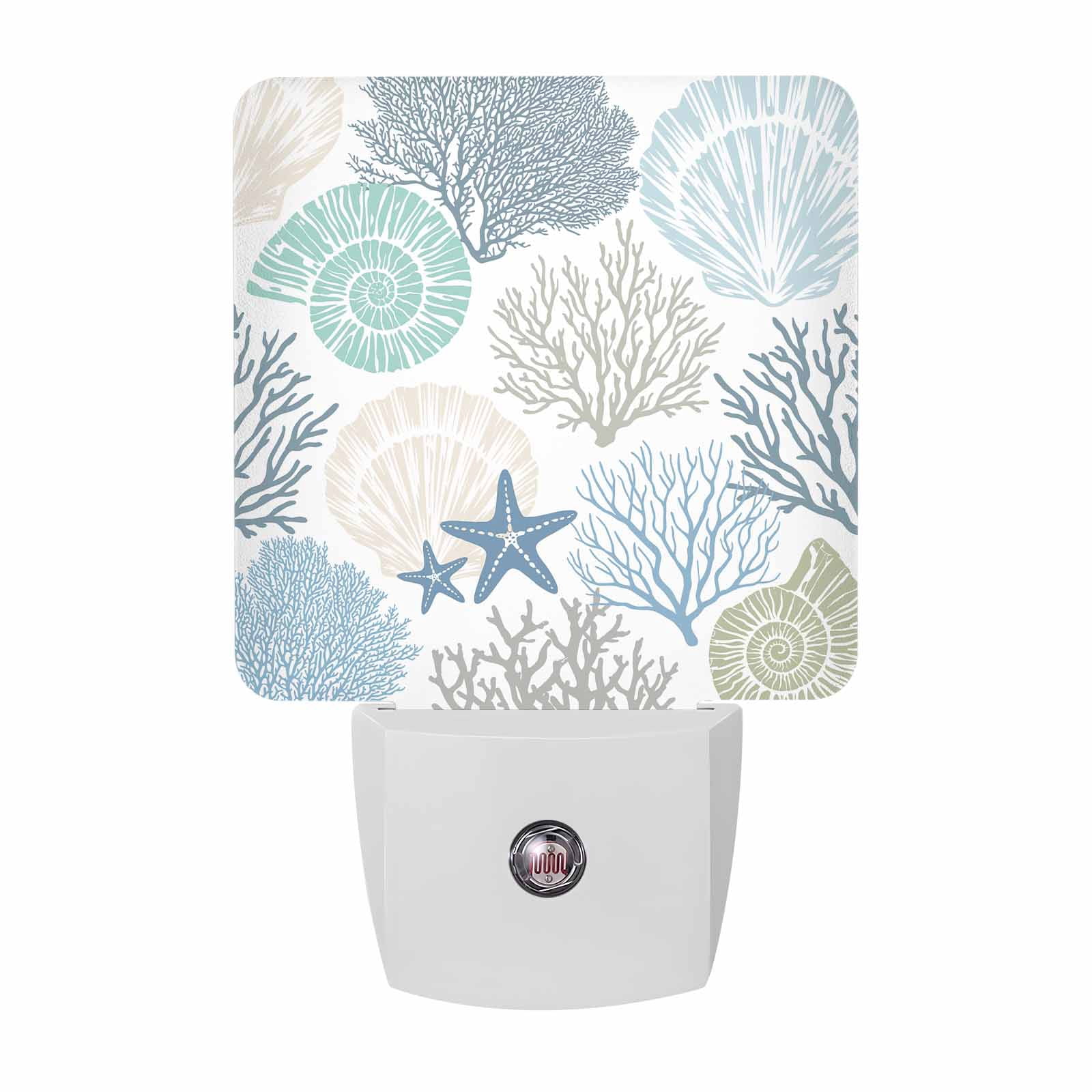 Nautical Coastal Ocean Coral Plug-in LED Night Lights Starfish Beach ...