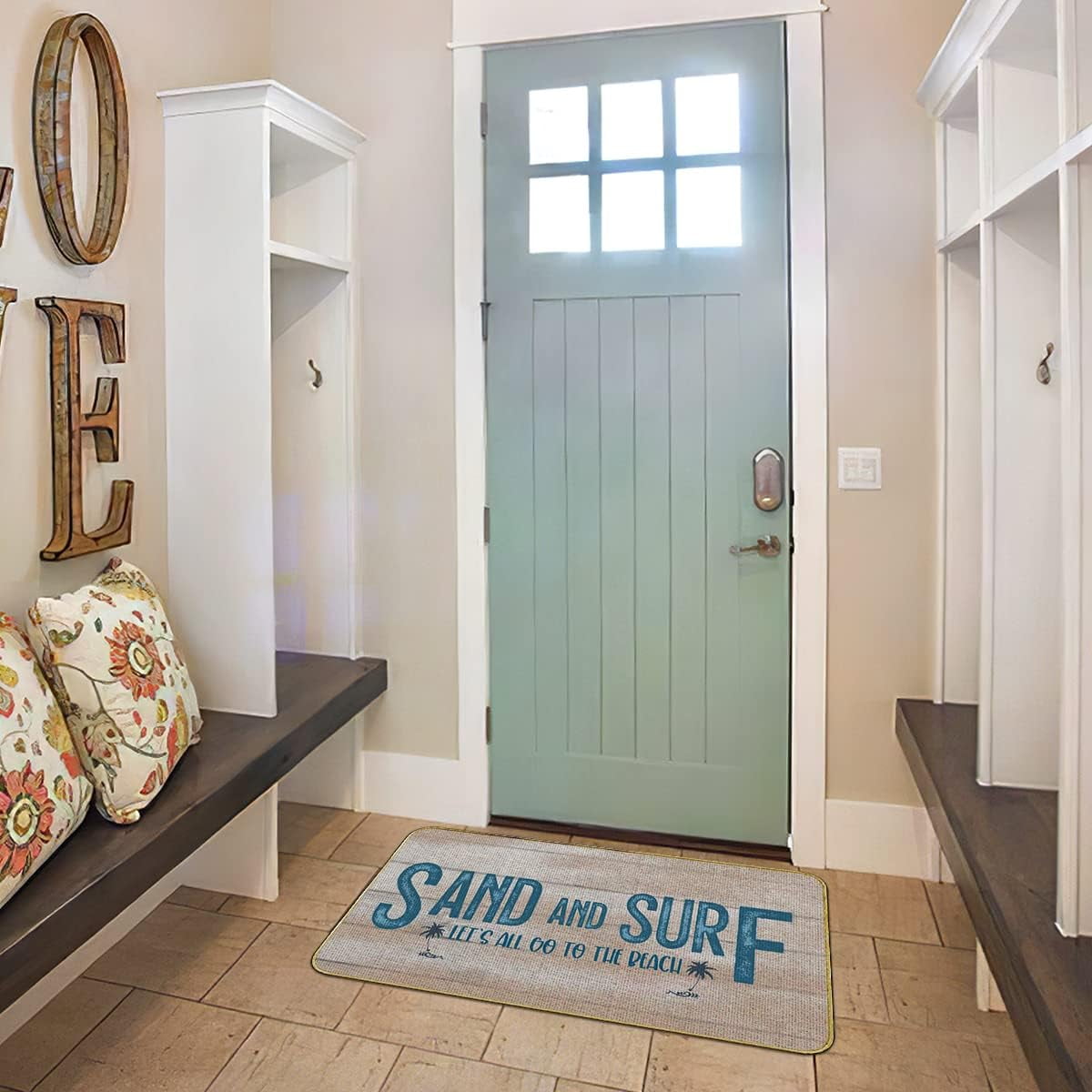 Nautical Coastal Sand and Surf Doormat Door Mat for Beach House ...