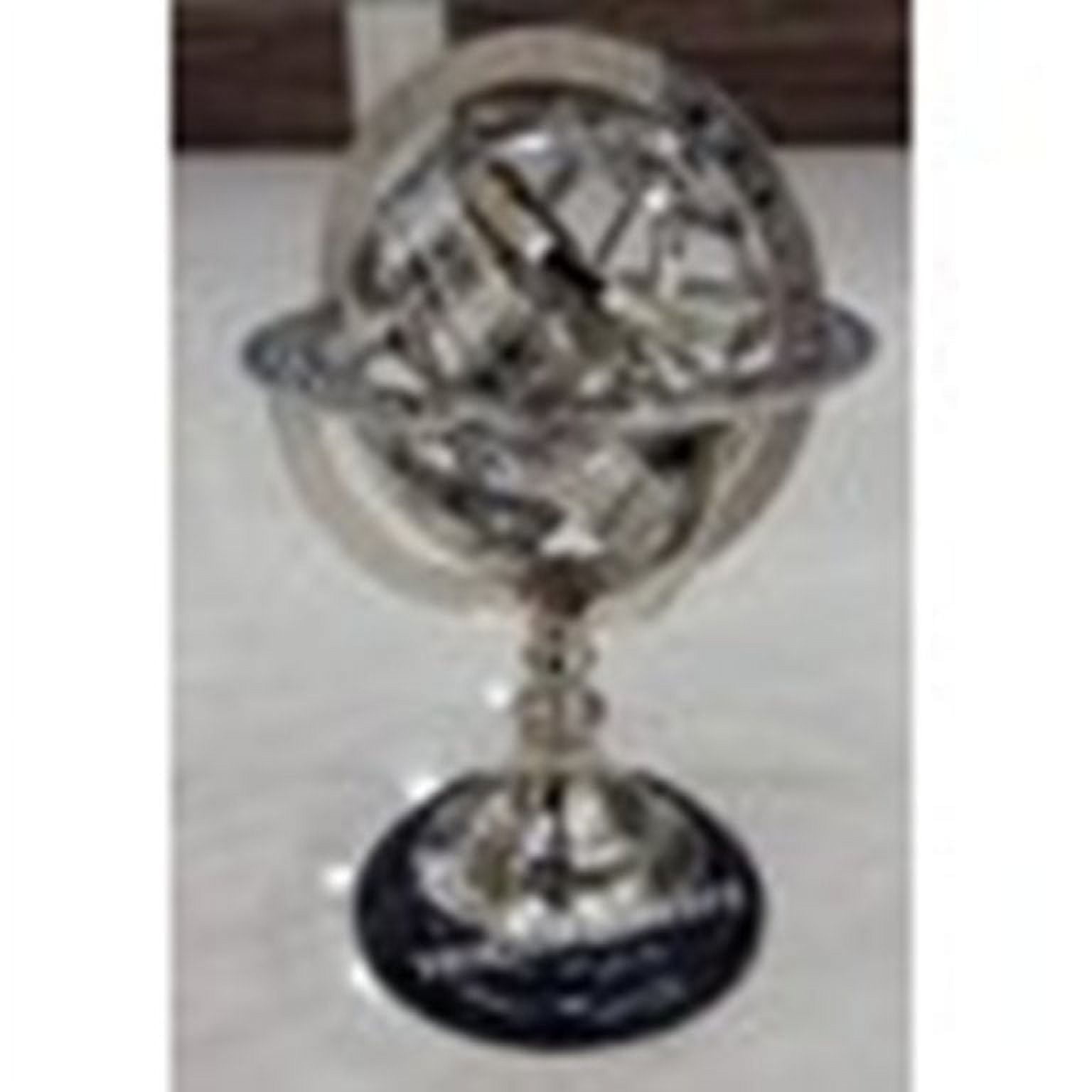 Nautical Collectible Brass Armillary Sphere Astrolabe On Wooden Base ...