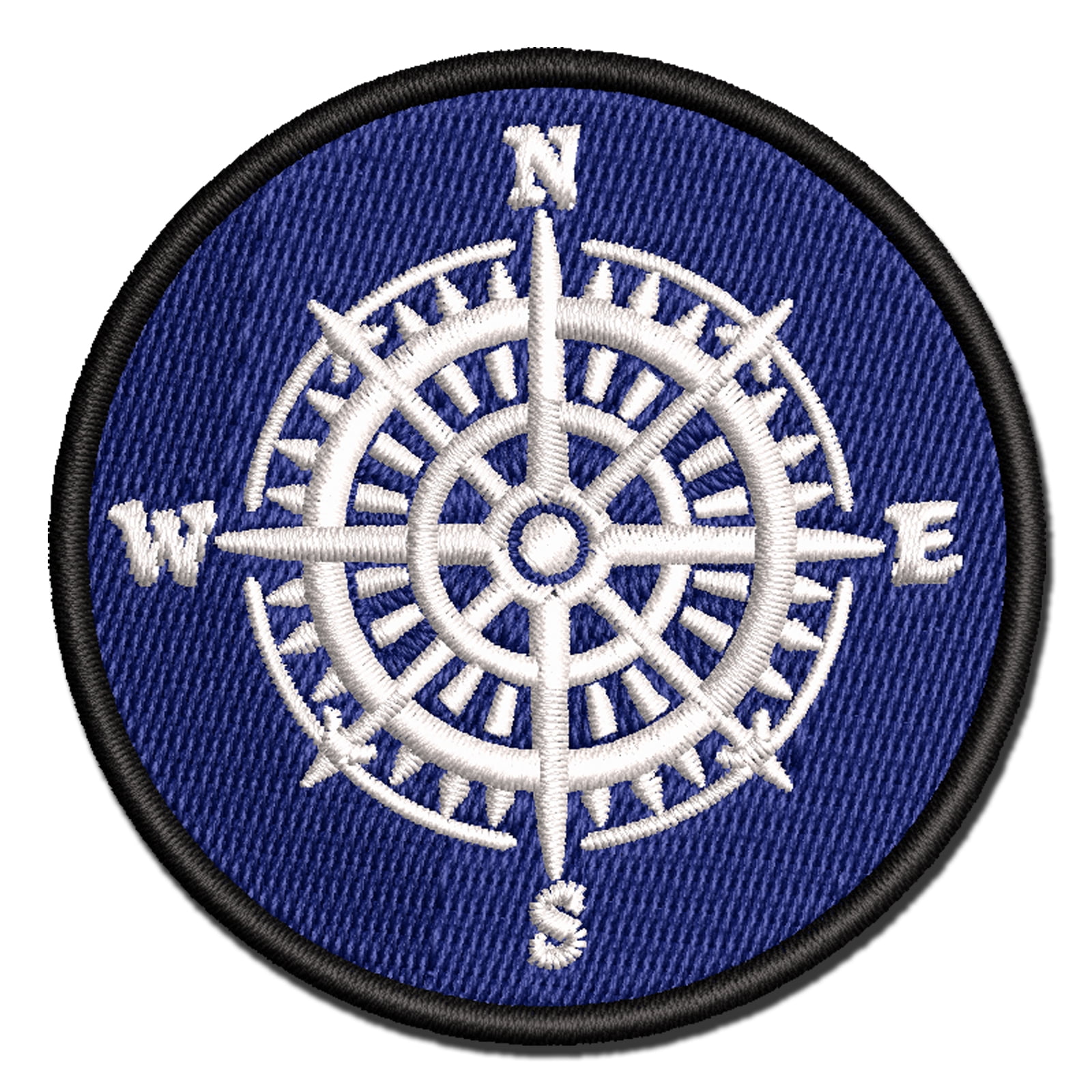 Nautical Compass Applique Multi-Color Embroidered Hook & Loop Patch - 2 ...