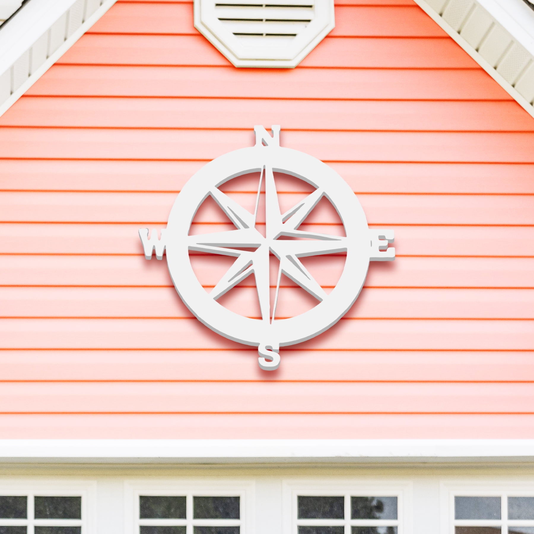 Nautical Compass Sign - Outdoor PVC Coastal Wall Art for Beach House ...