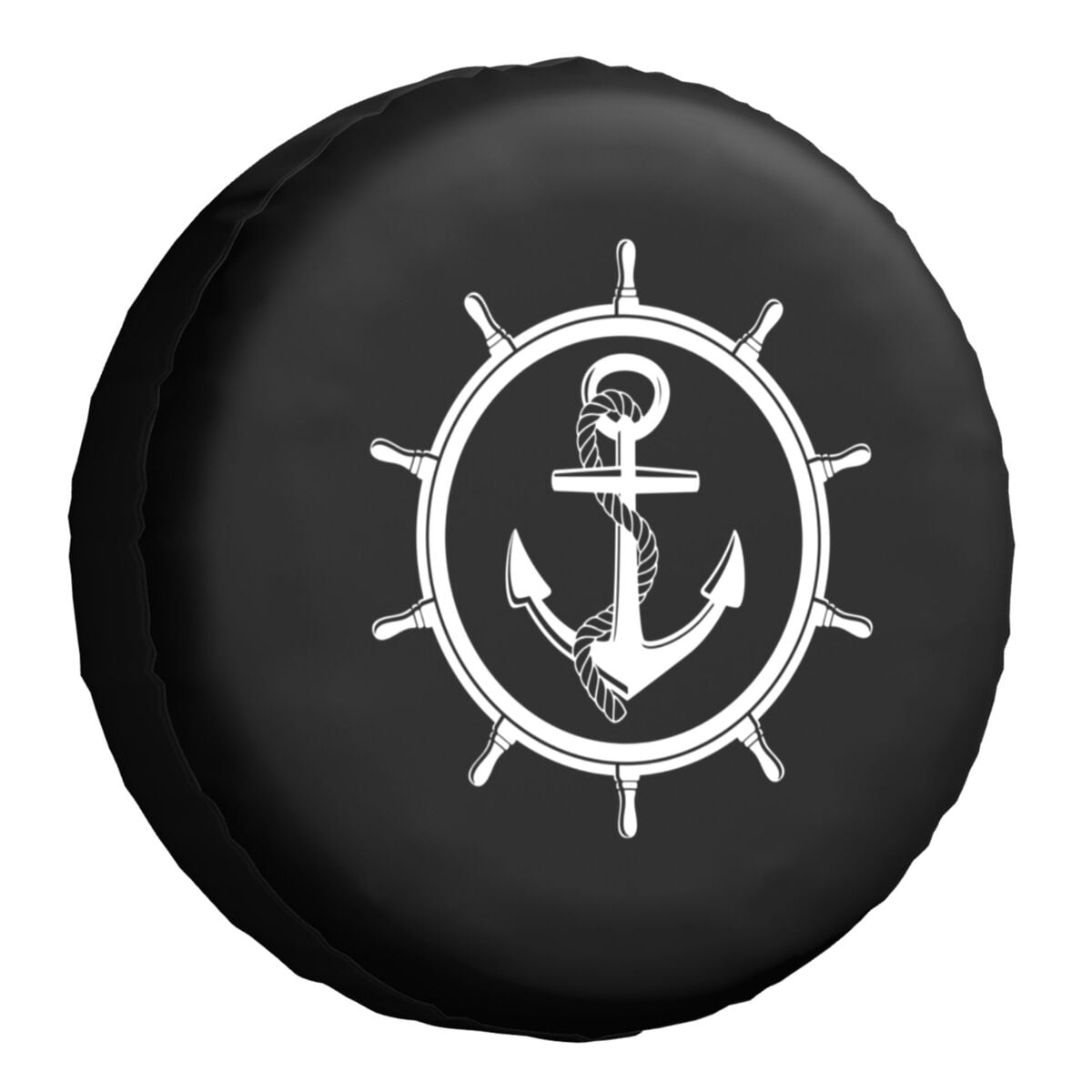 Nautical Coral And Black Anchor Spare Tire Cover Navy Waterproof Car ...