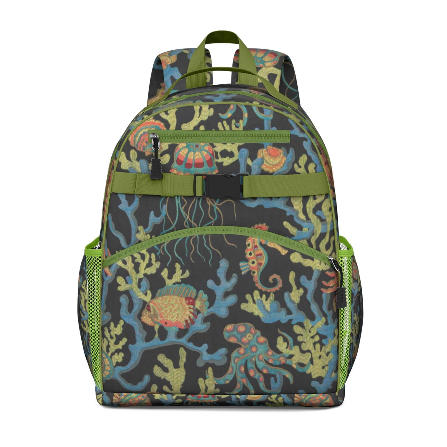 Nautical Crab Waterproof Backpack - Black & White Vintage Sea Life ...