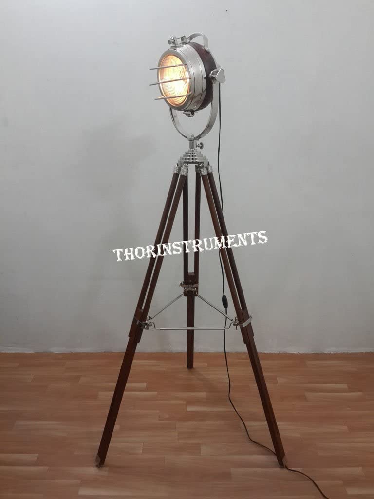 Nautical Crome Finish Spotsearch Light Lighting Brown Floor Lamp Stand ...