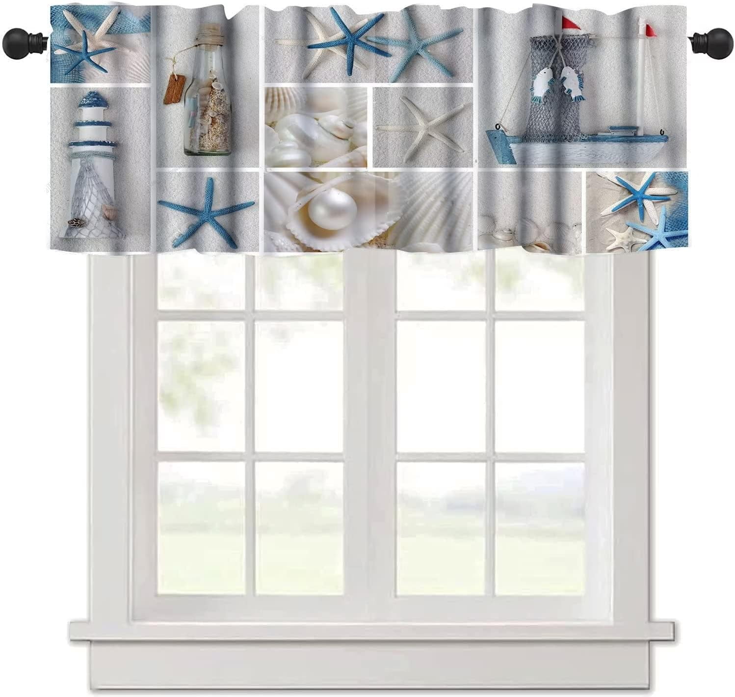 Nautical Curtain Valance for Windows Living Room Kitchen Farmhouse ...