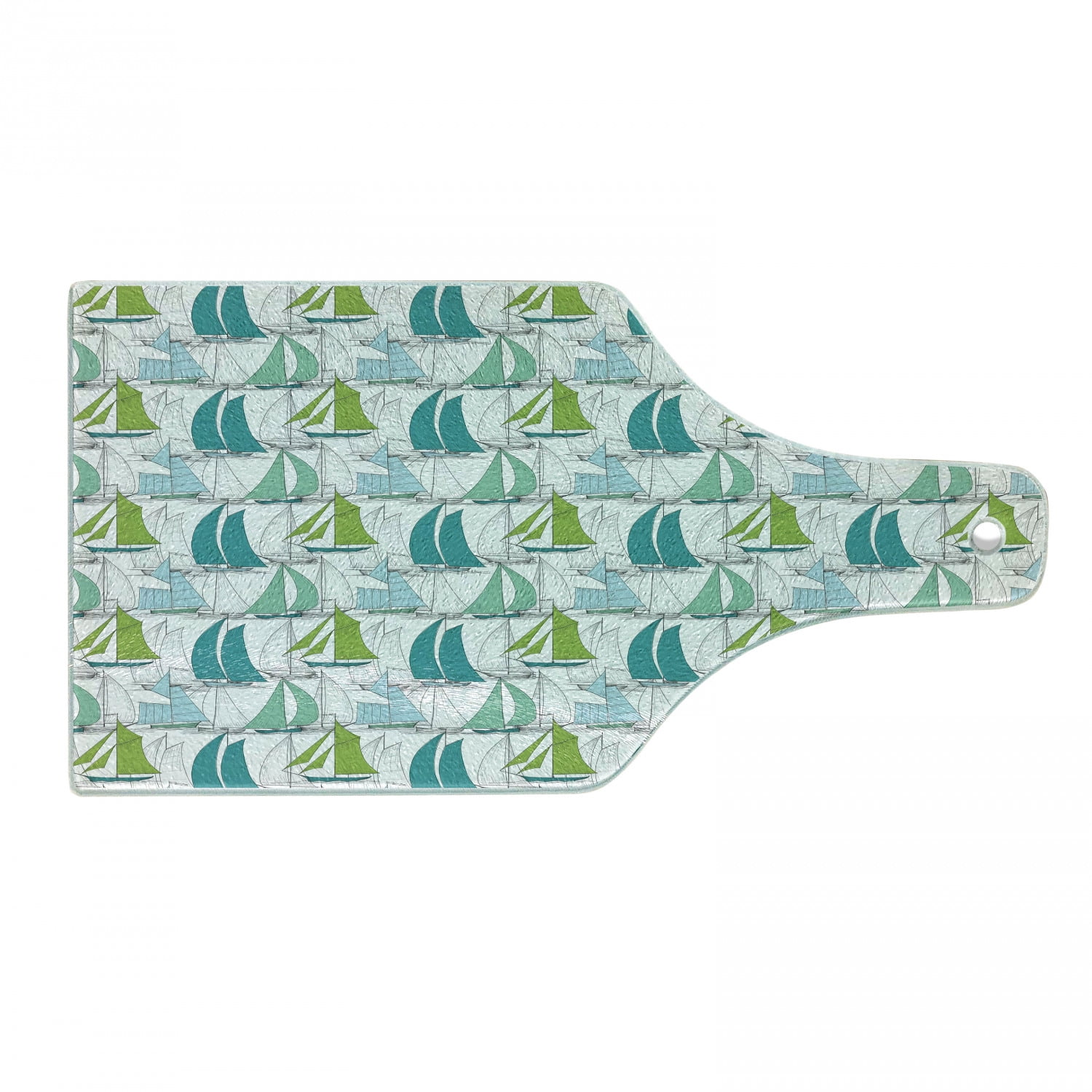 Nautical Cutting Board, Sailing Boats on the Ocean Surfing Coastal ...