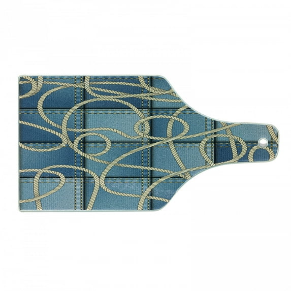 Nautical Cutting Board, Various Patches of Denim in Sea with Sailor ...