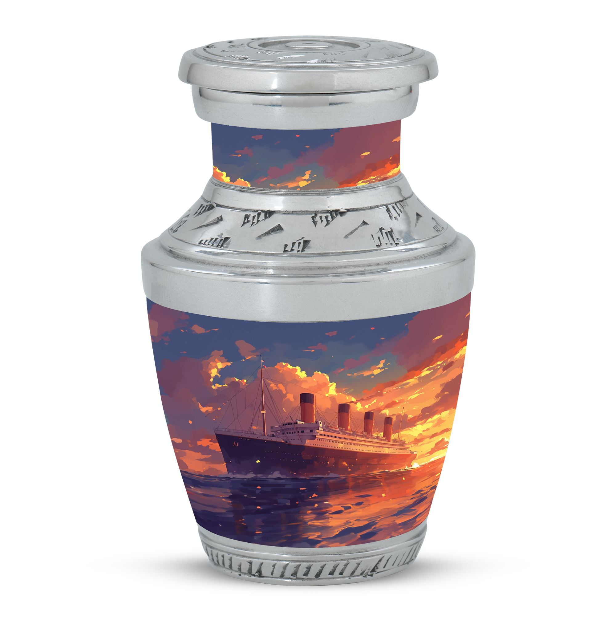 Nautical Dawn with Vintage Ocean Liner Golden Twilight Mini Keepsake ...
