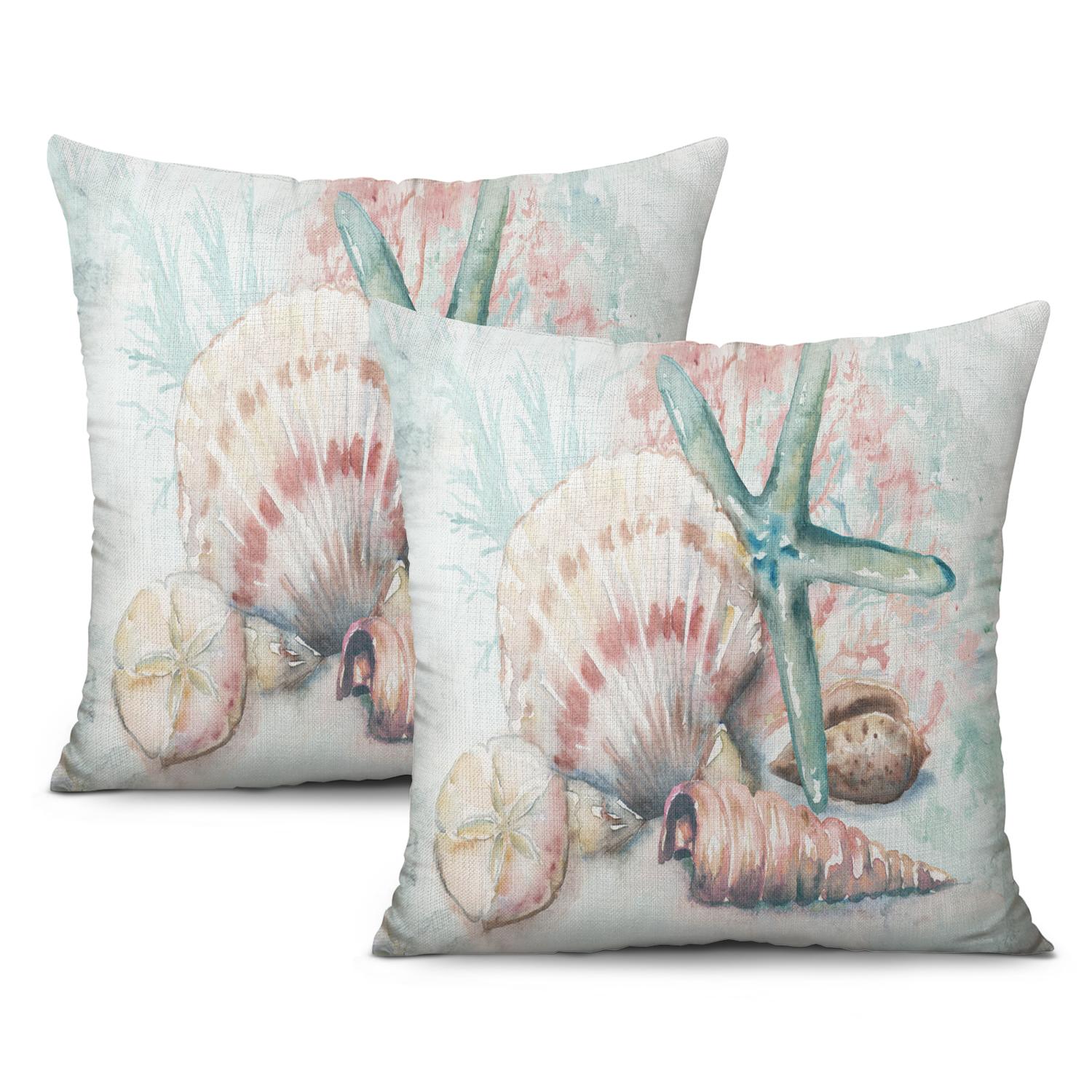 Nautical Dream: Set of 2 Coastal 16x16 inch Beach Themed Pillow Covers ...