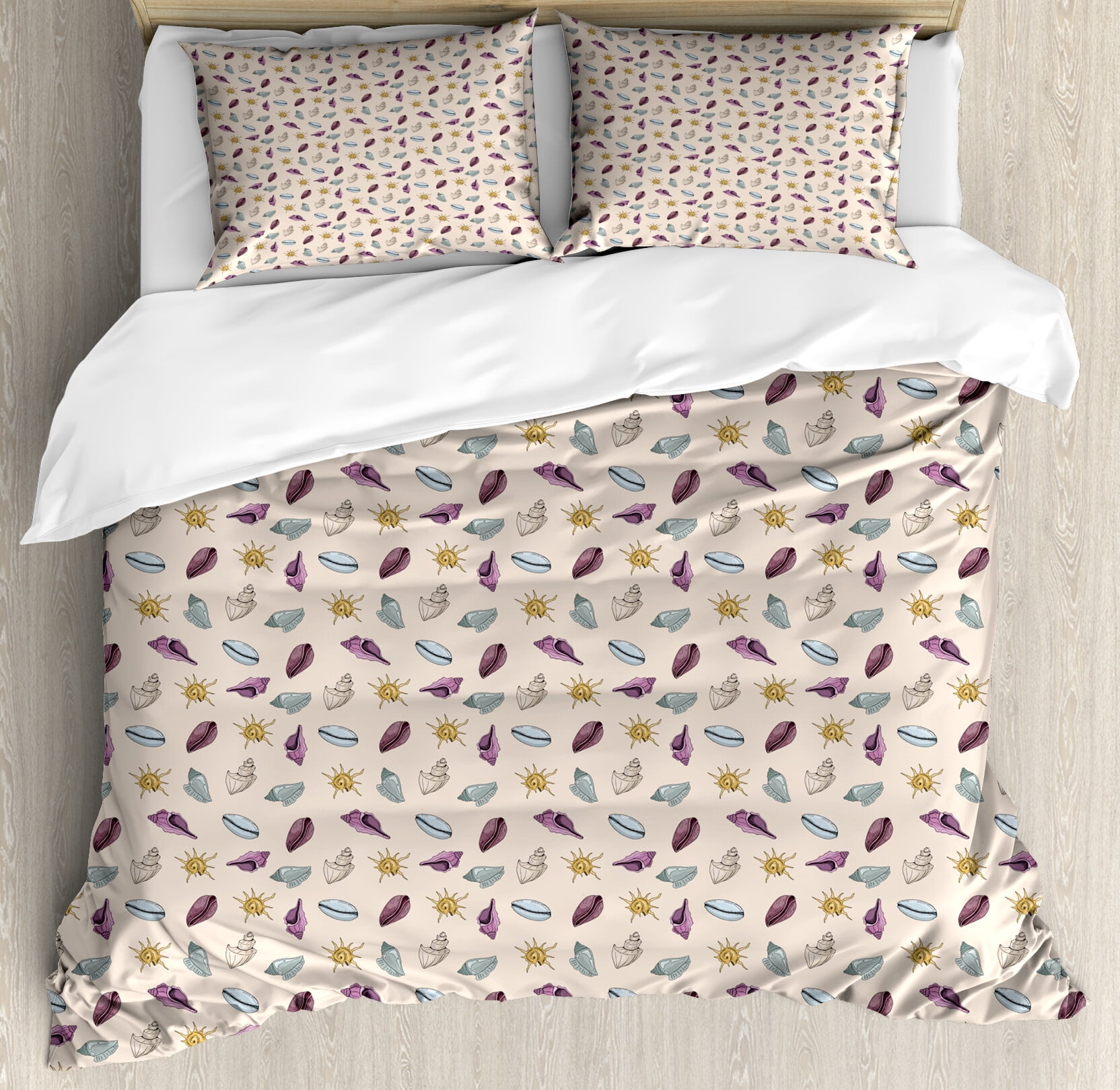 Nautical Duvet Cover Sets, Continuous Sea Elements Marine Motif ...