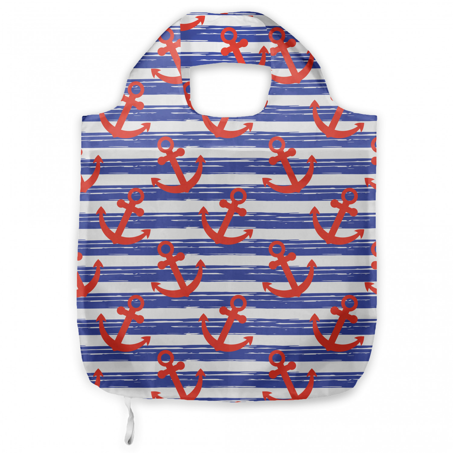 Nautical Fabric Shopping Tote, Hand Drawn Horizontal Brush Strokes ...