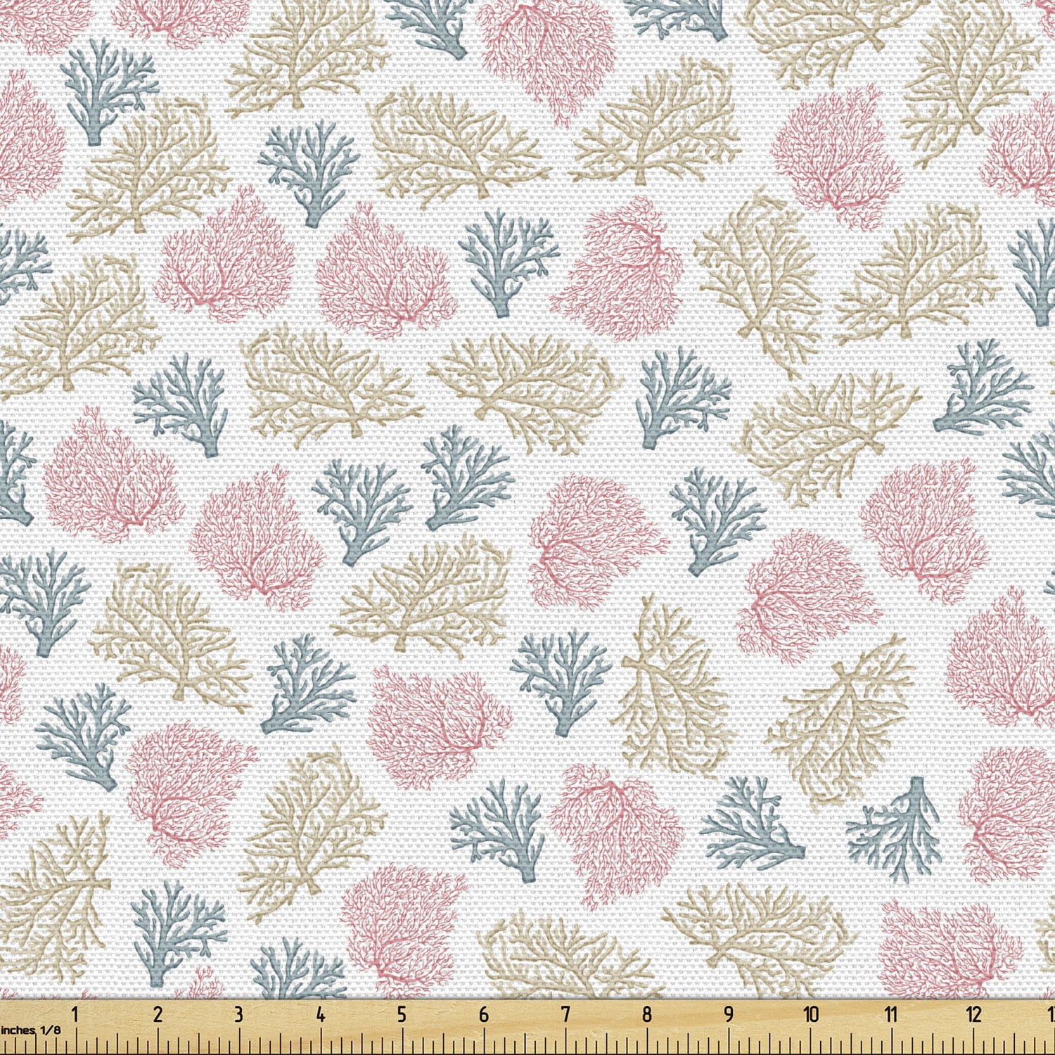 Nautical Fabric by the Yard, Ocean Coral Reefs Motif Aquarium ...