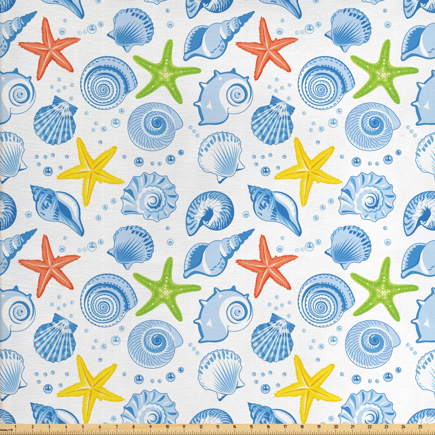 Ambesonne Nautical Fabric by the Yard Upholstery, Marine Themed ...