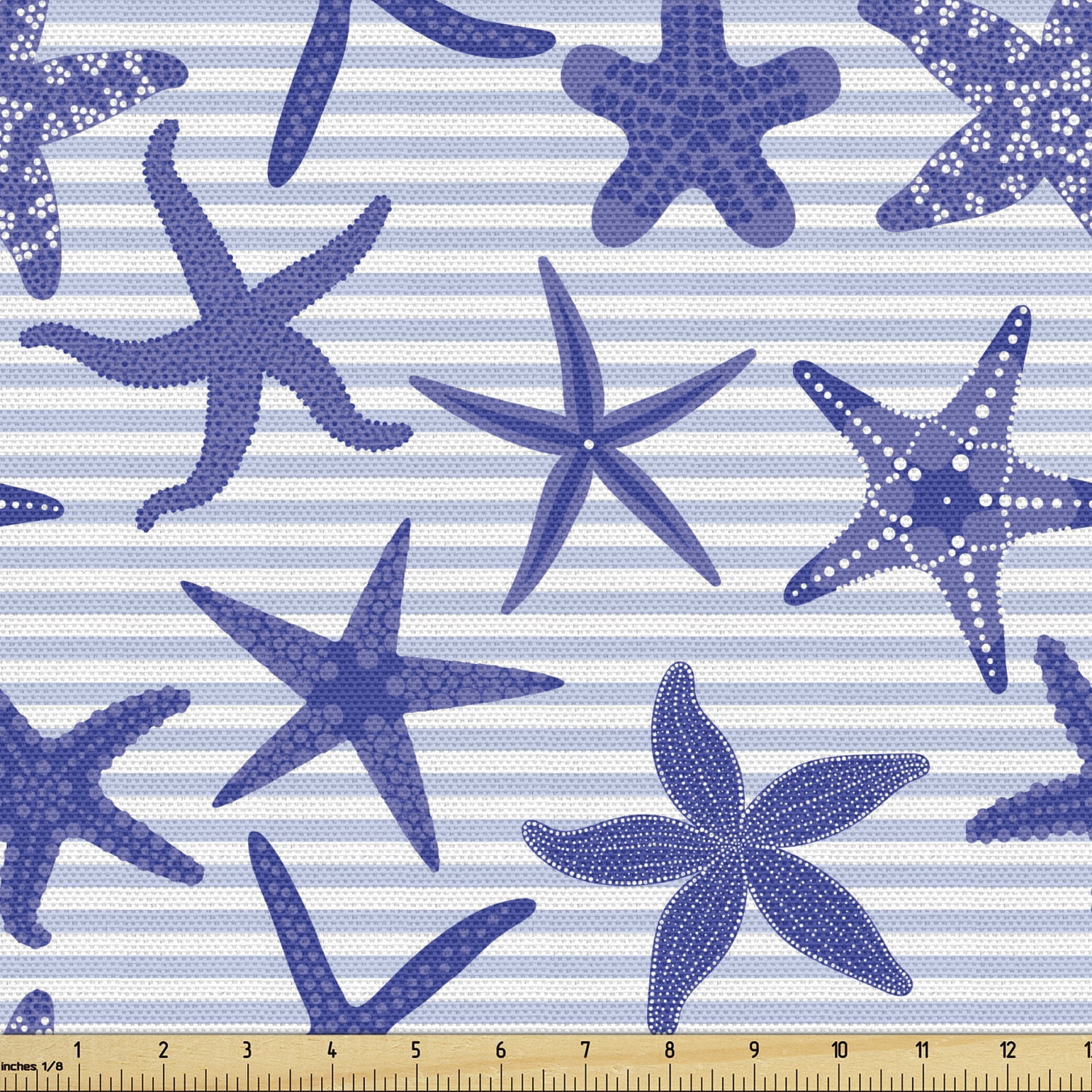 Ambesonne Nautical Fabric by the Yard Upholstery, Various Starfishes ...
