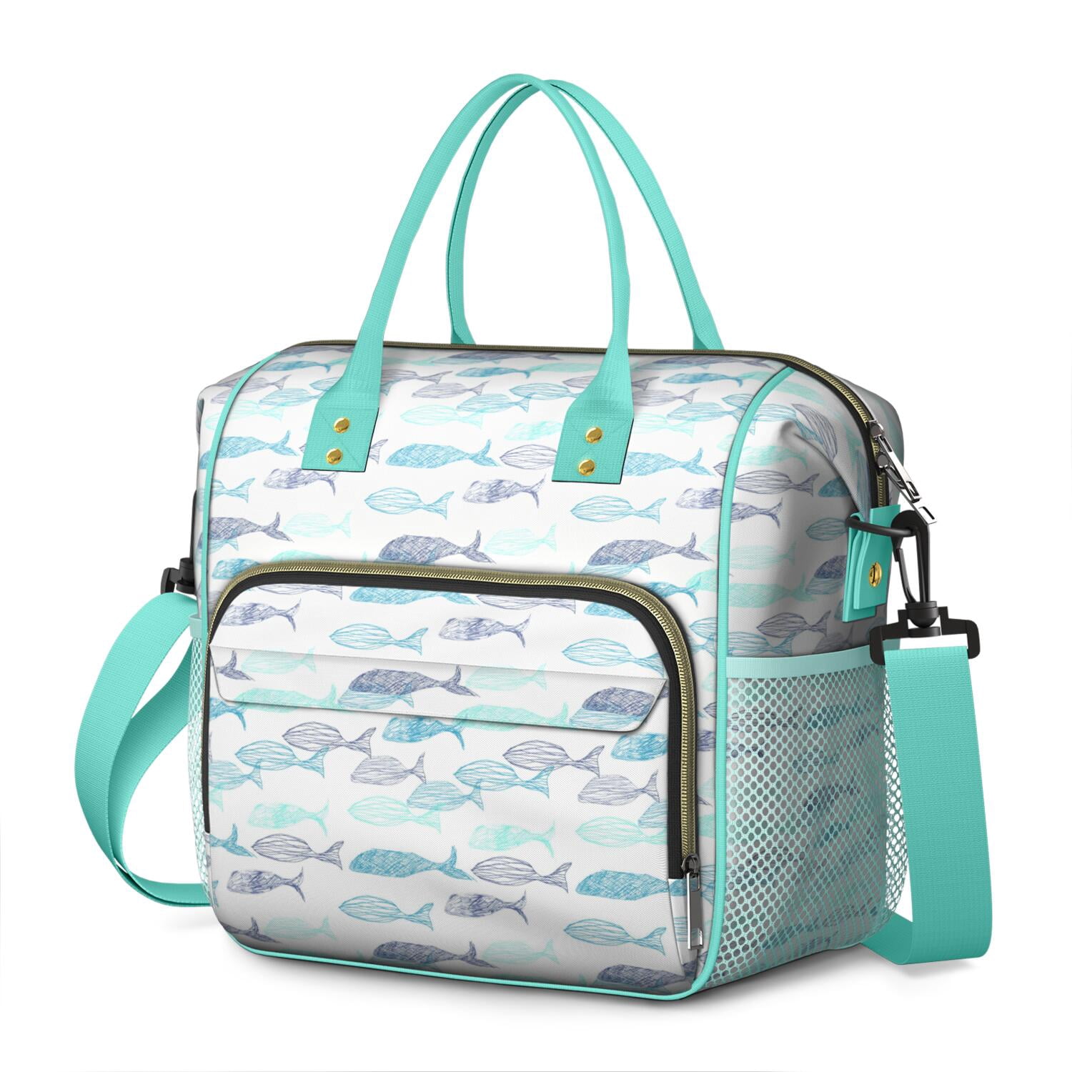 Nautical Fish Life Lunch Tote – Waterproof Insulated Cooler Bag with ...