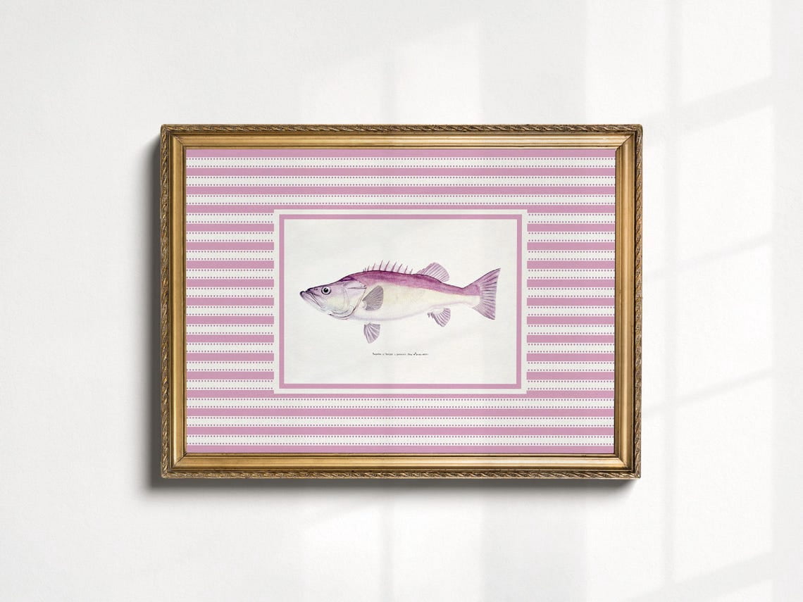 Nautical Fish Nancy Meyers Wall Art, Fisherman Aesthetic, Cottage Core ...