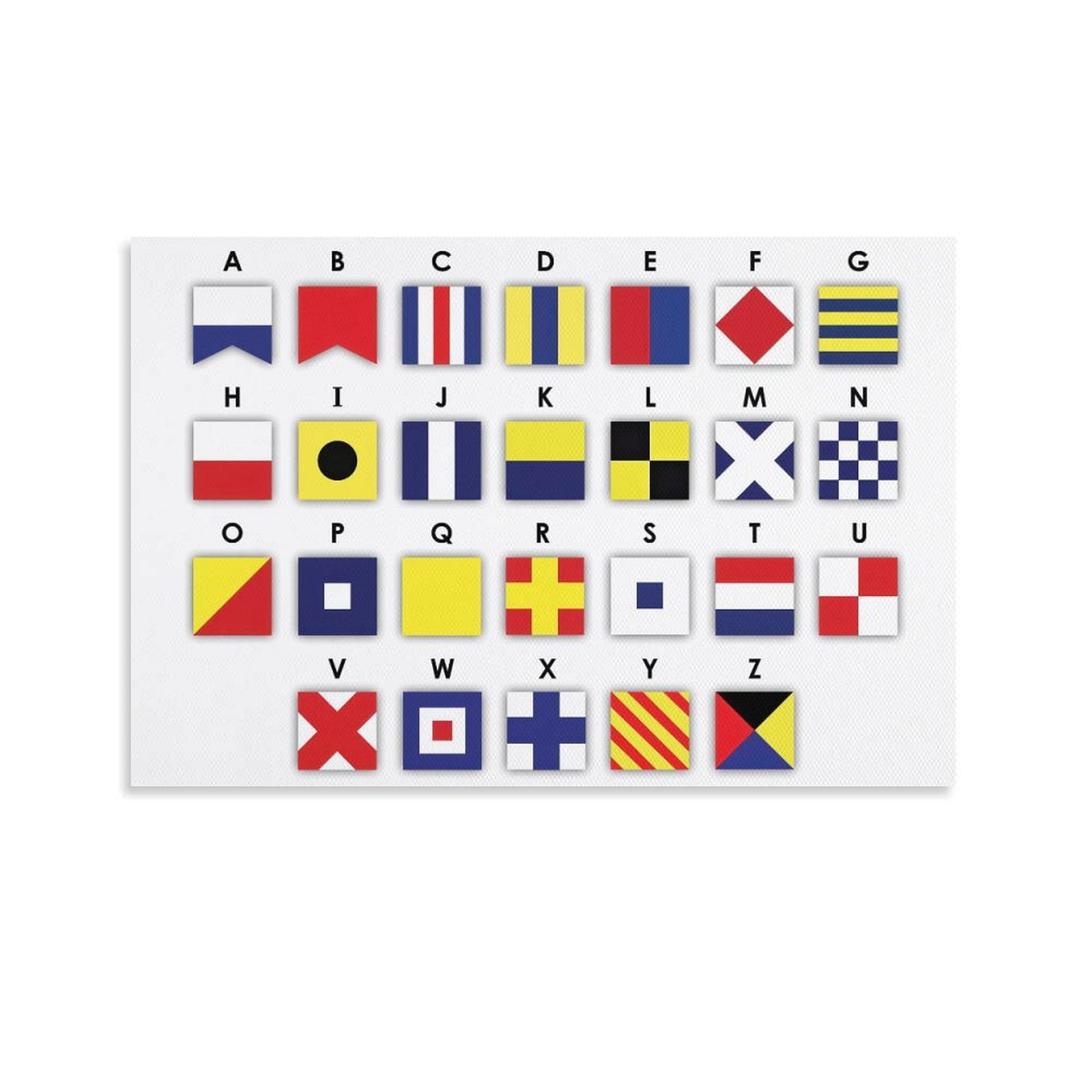 Nautical Flags Education Posters Print Photo Art Painting Canvas Poster ...