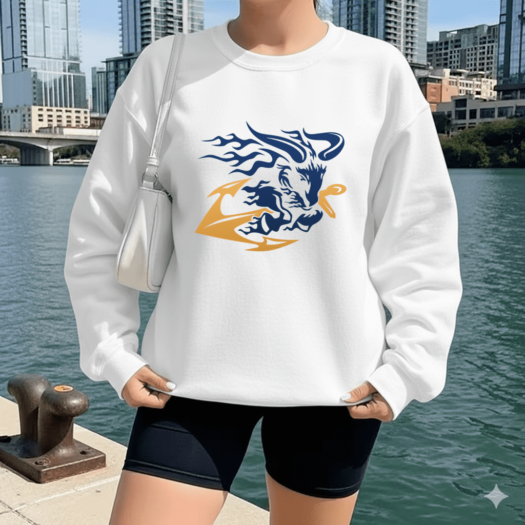 Nautical Goat With Anchor Marine Strength Pride Symbol Sweatshirt up to ...