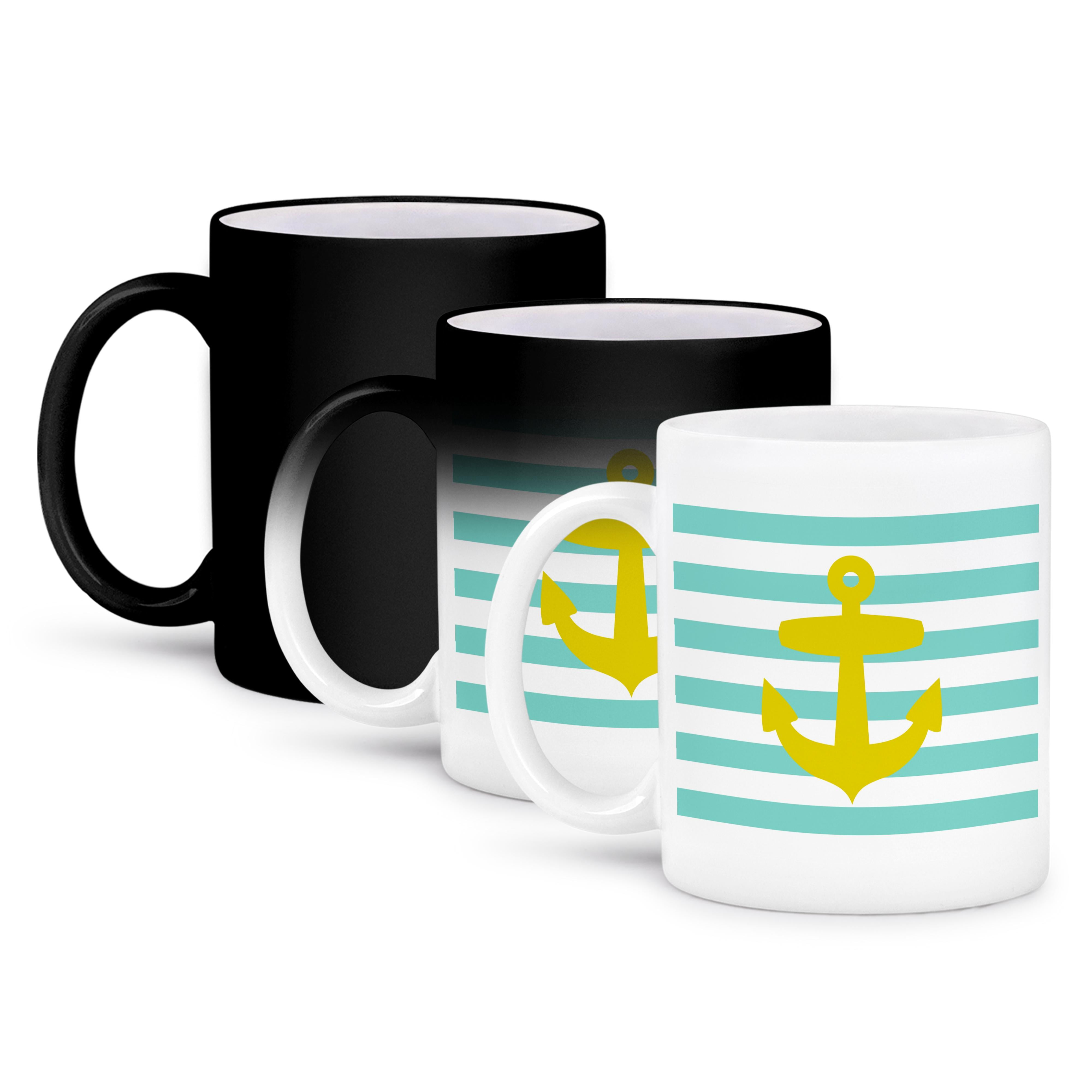 3dRose, Nautical Golden Yellow Anchor with teal turquoise aqua blue ...