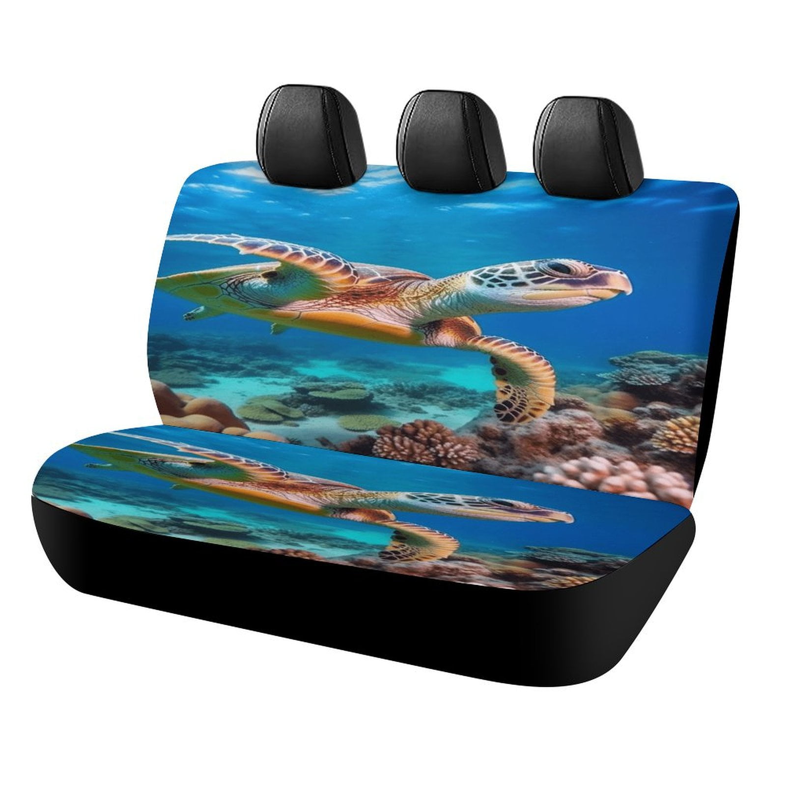 Nautical Green Sea Turtles Rear Seat Covers, Car Backseat Protector ...