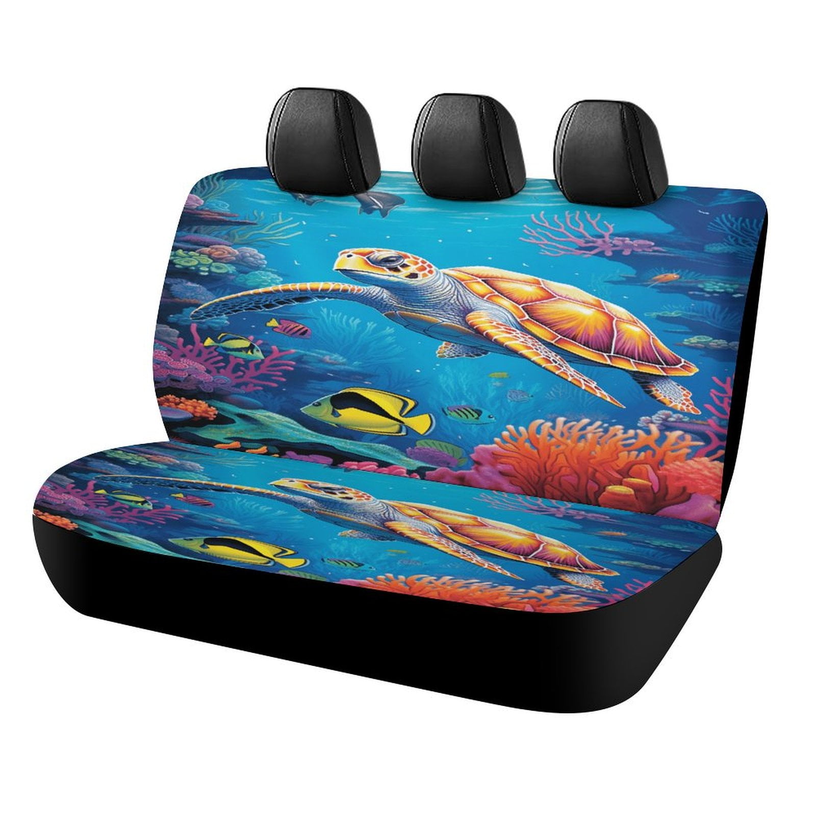 Nautical Green Sea Turtles Rear Seat Covers, Car Backseat Protector ...